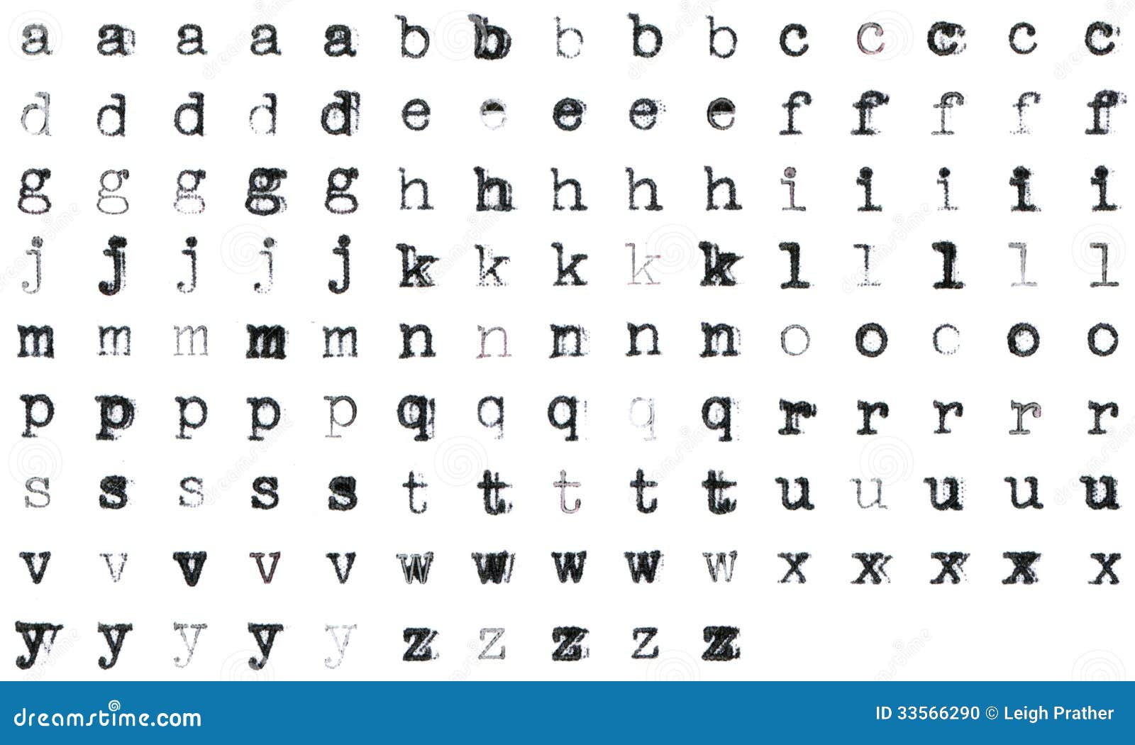 Vintage typed alphabet stock photo. Image of letters - 33566290