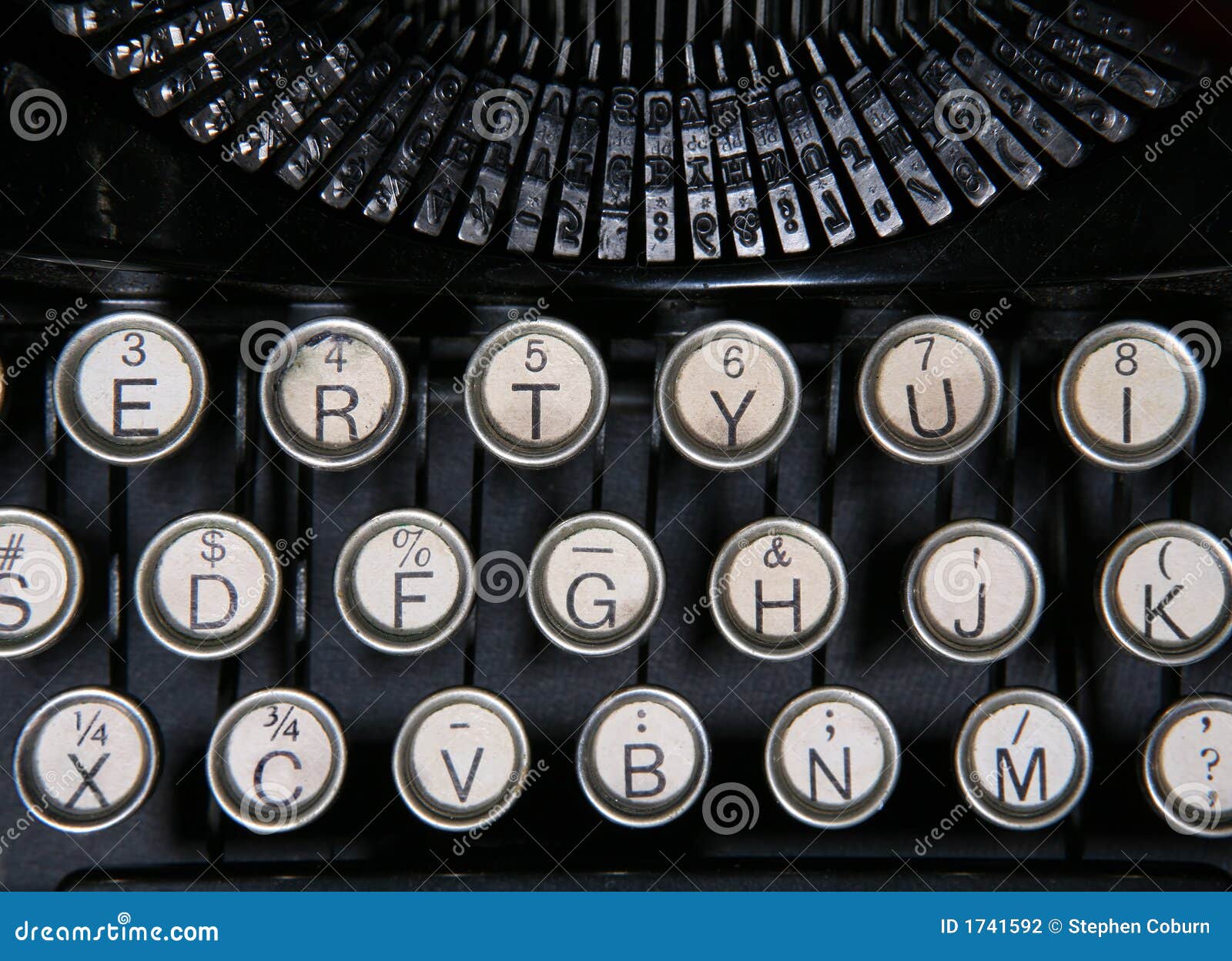 Vintage TypeWriter stock photo. Image of qwerty, news - 1741592