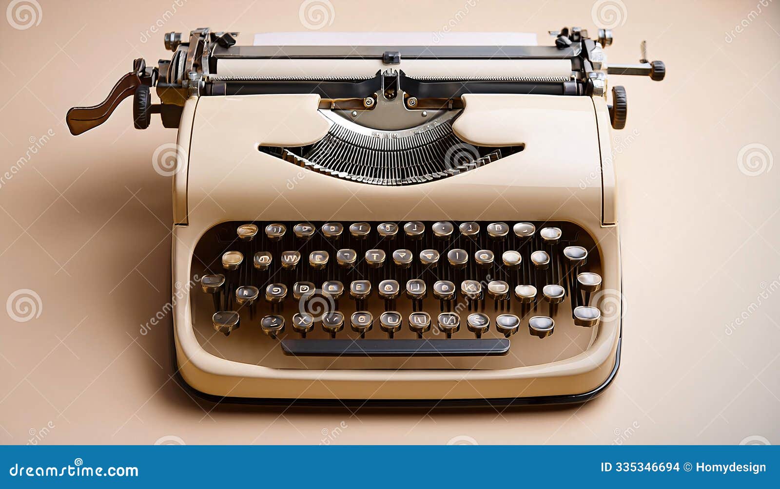 Vintage Typewriter on a Beige Background, Symbolizing the Evolution To ...