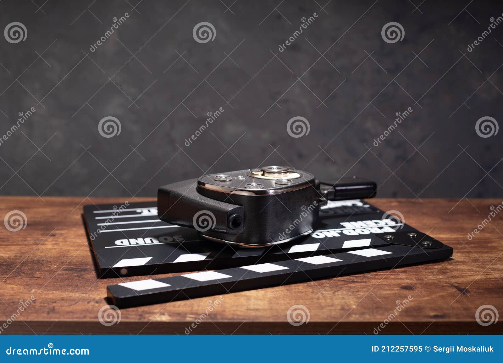Vintage Typewriter, Camera and Movie Clapper Board Stock Image - Image ...