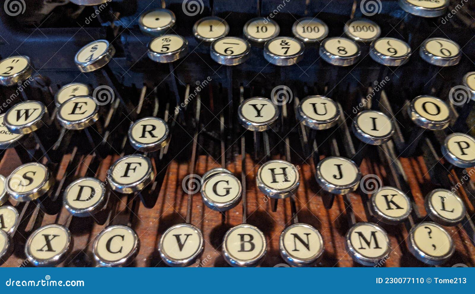 A Vintage Typewriter with Circular Keys Stock Photo - Image of antique ...