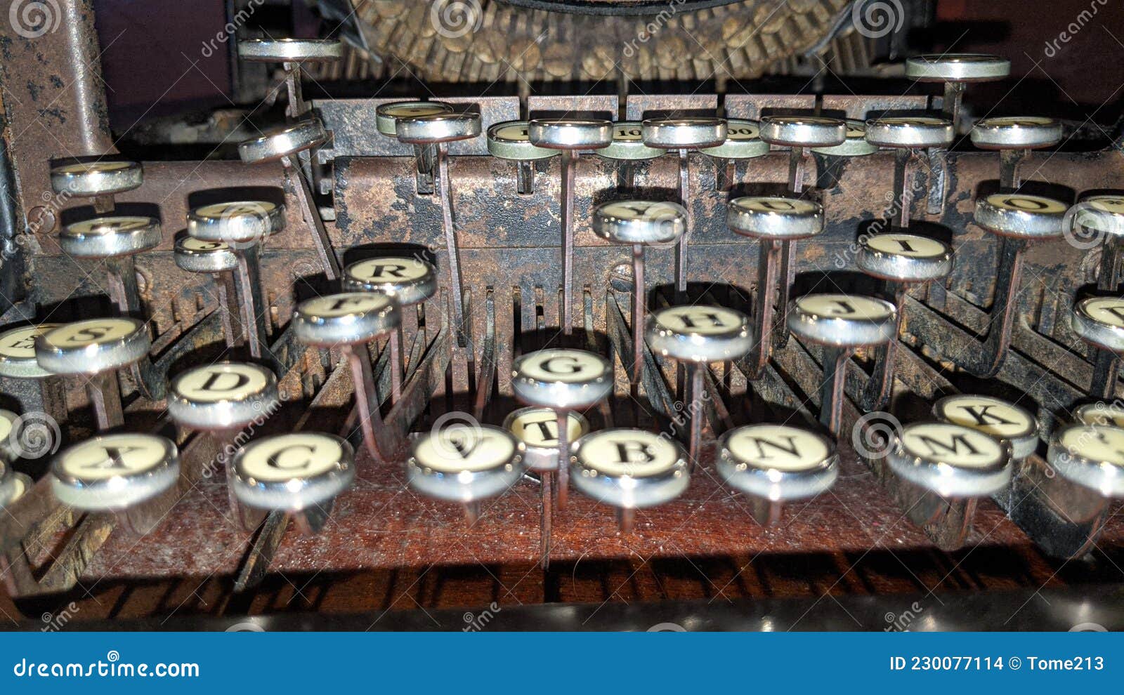 A Vintage Typewriter with Circular Keys Stock Photo - Image of alphabet ...