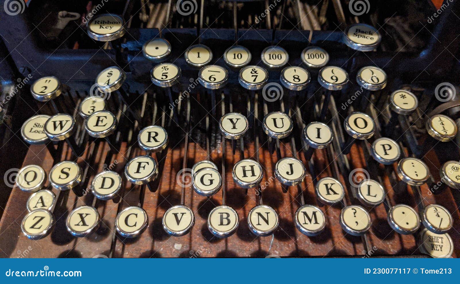 A Vintage Typewriter with Circular Keys Stock Image - Image of ...
