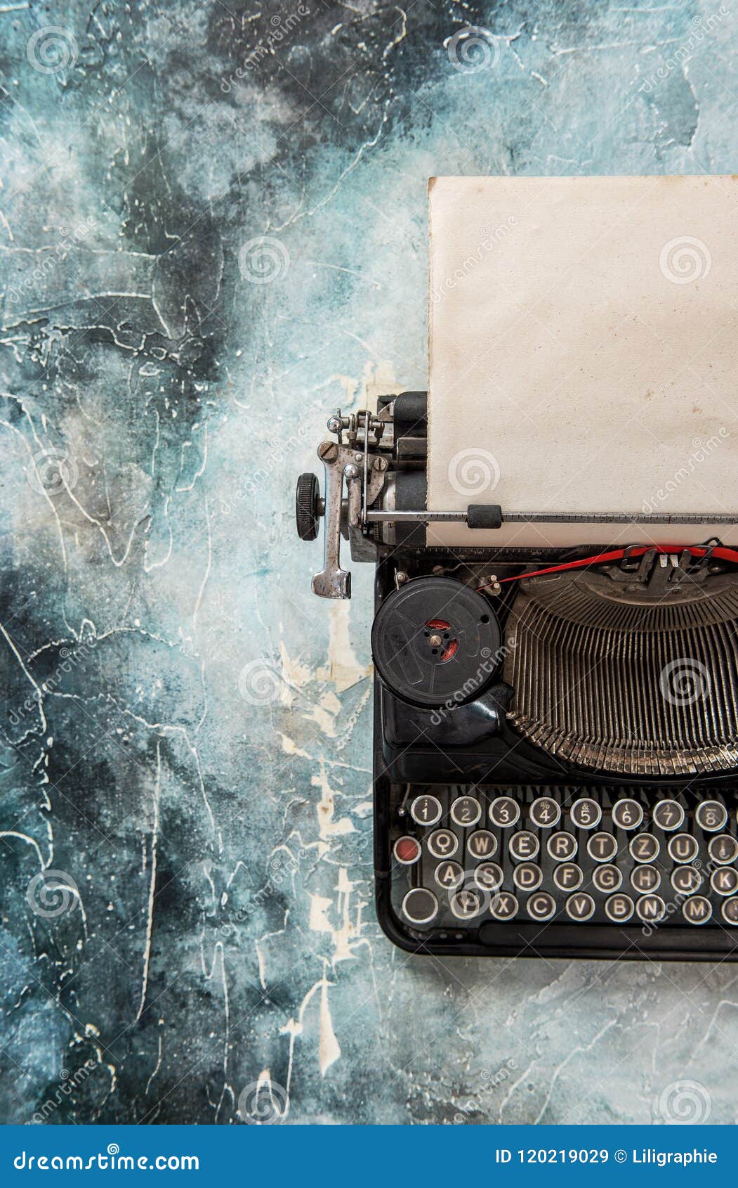Vintage Typewriter Grungy Textured Paper Stock Image - Image of ...