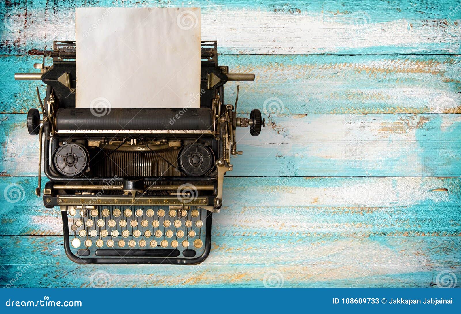 Vintage Typewriter Header with Old Paper. Stock Image - Image of print ...