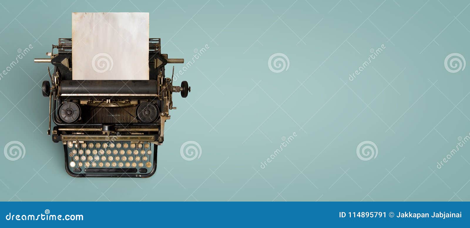 Vintage Typewriter Header with Old Paper Stock Image - Image of header ...