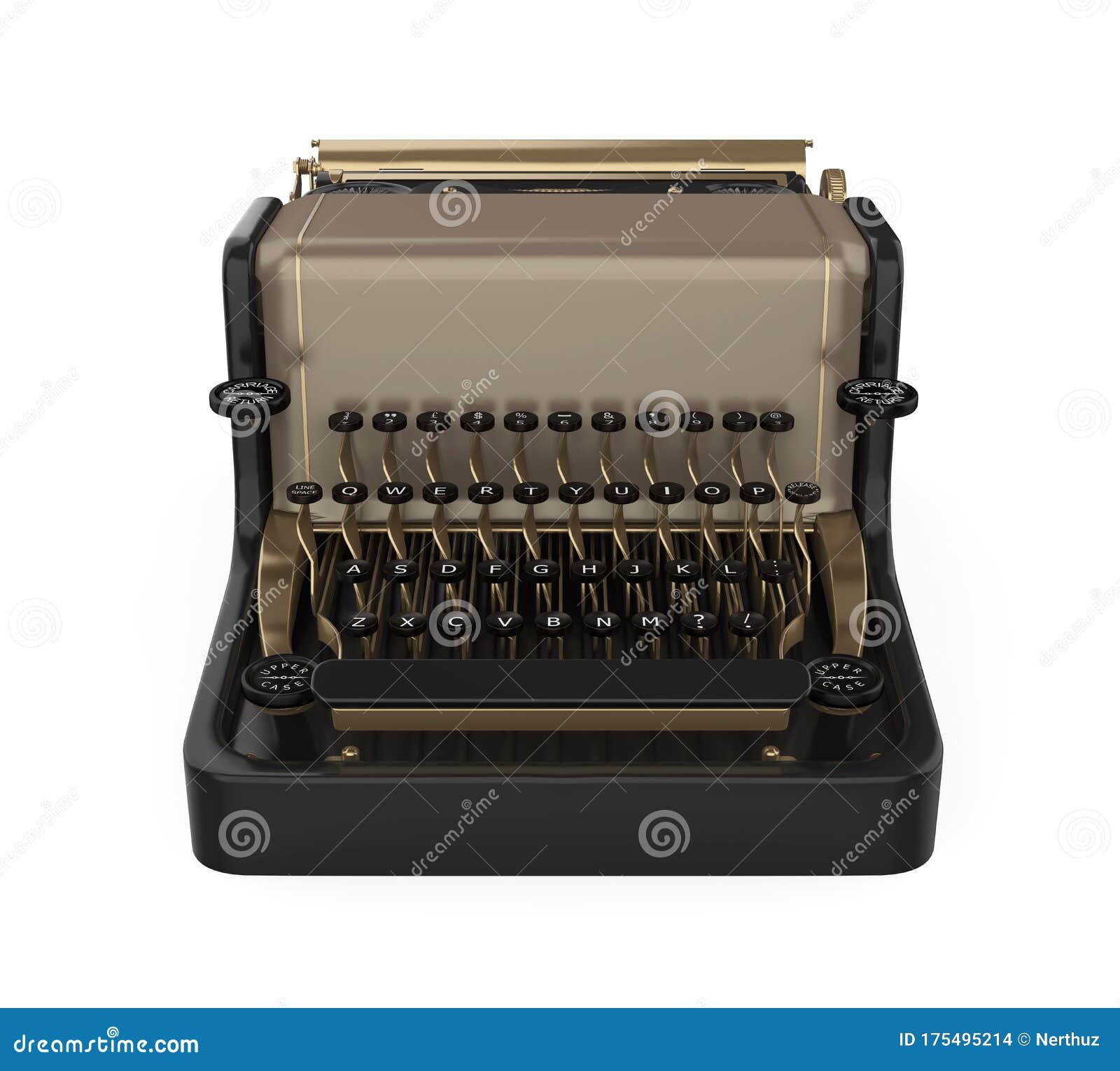 Old Typewriter Isolated On White, Concept Of Writing, Journalism ...