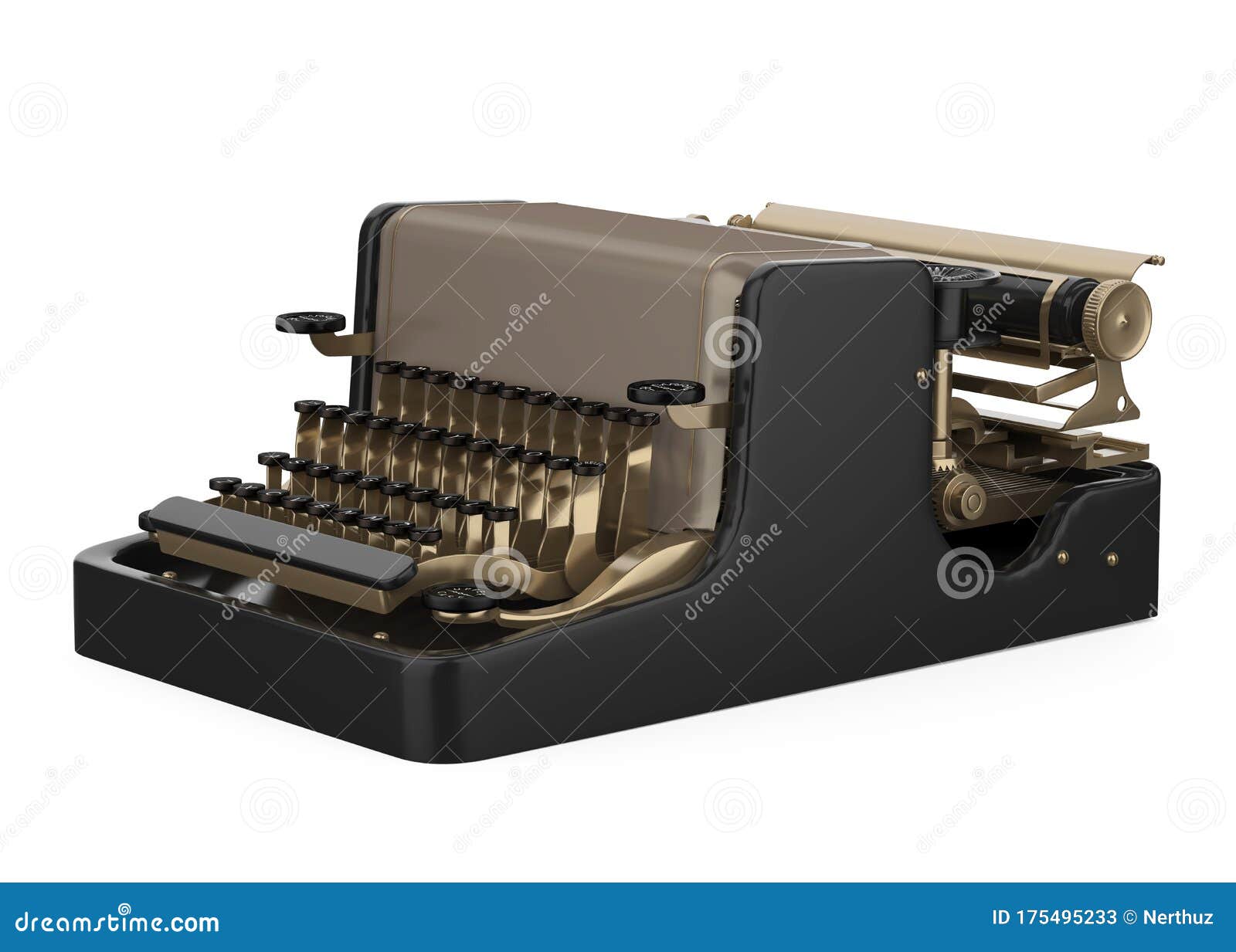 Old Typewriter Isolated On White, Concept Of Writing, Journalism ...