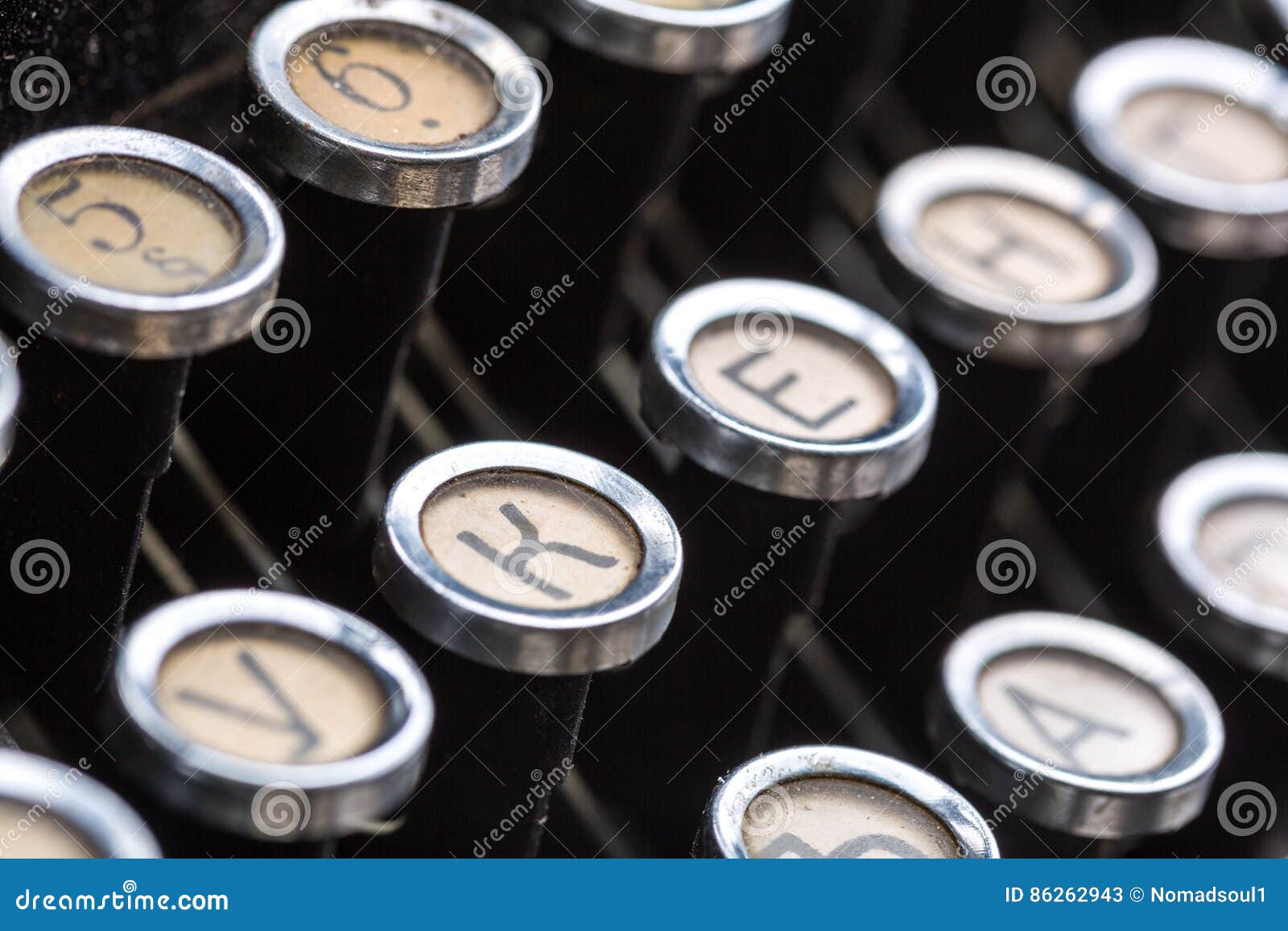 Vintage Typewriter Keys Closeup Image Stock Image - Image of creative ...