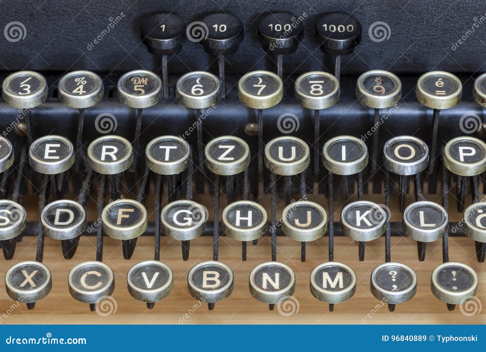 Vintage typewriter keys stock image. Image of manual - 96840889