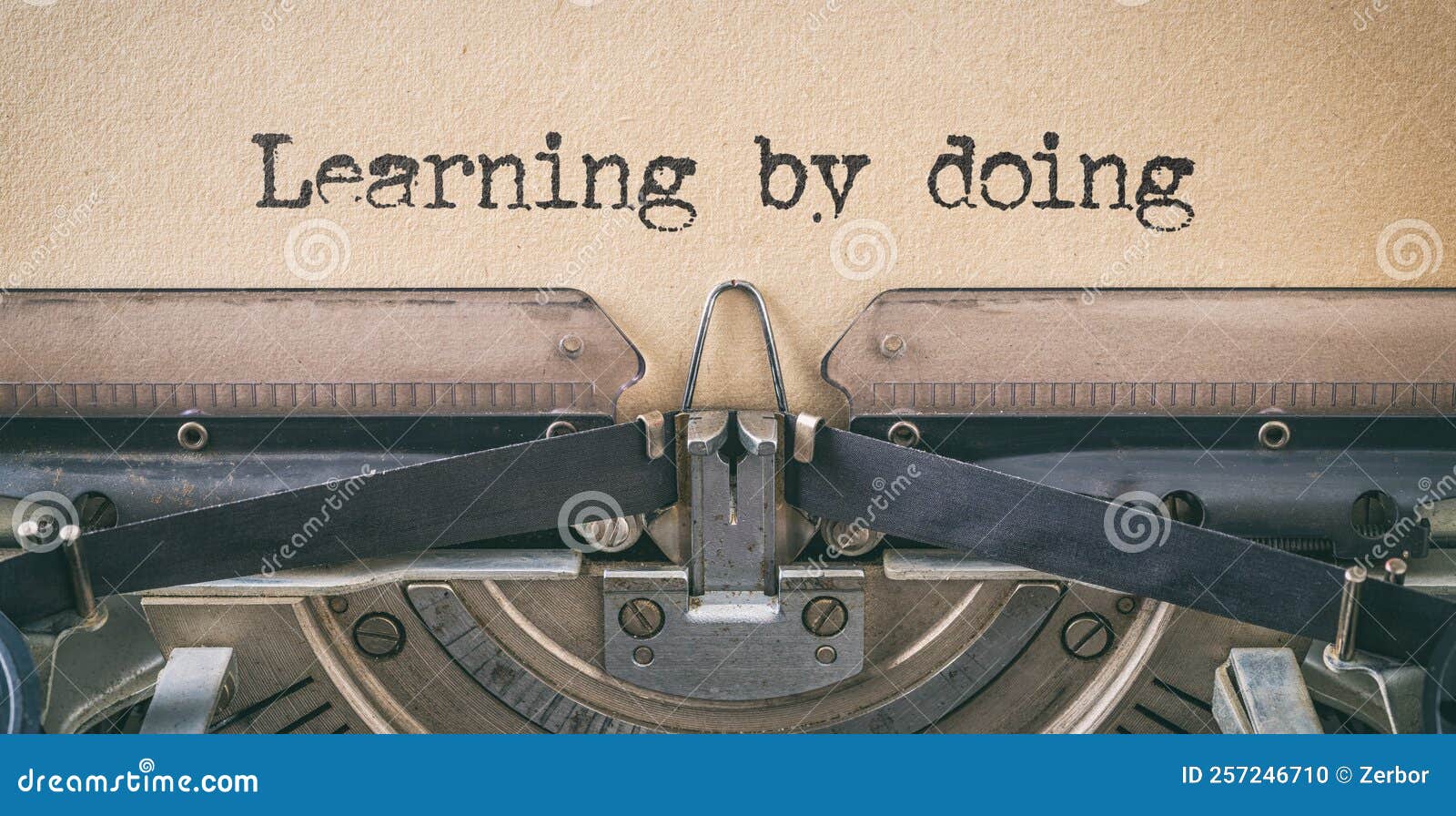 Vintage Typewriter - Learning by Doing Stock Photo - Image of ...