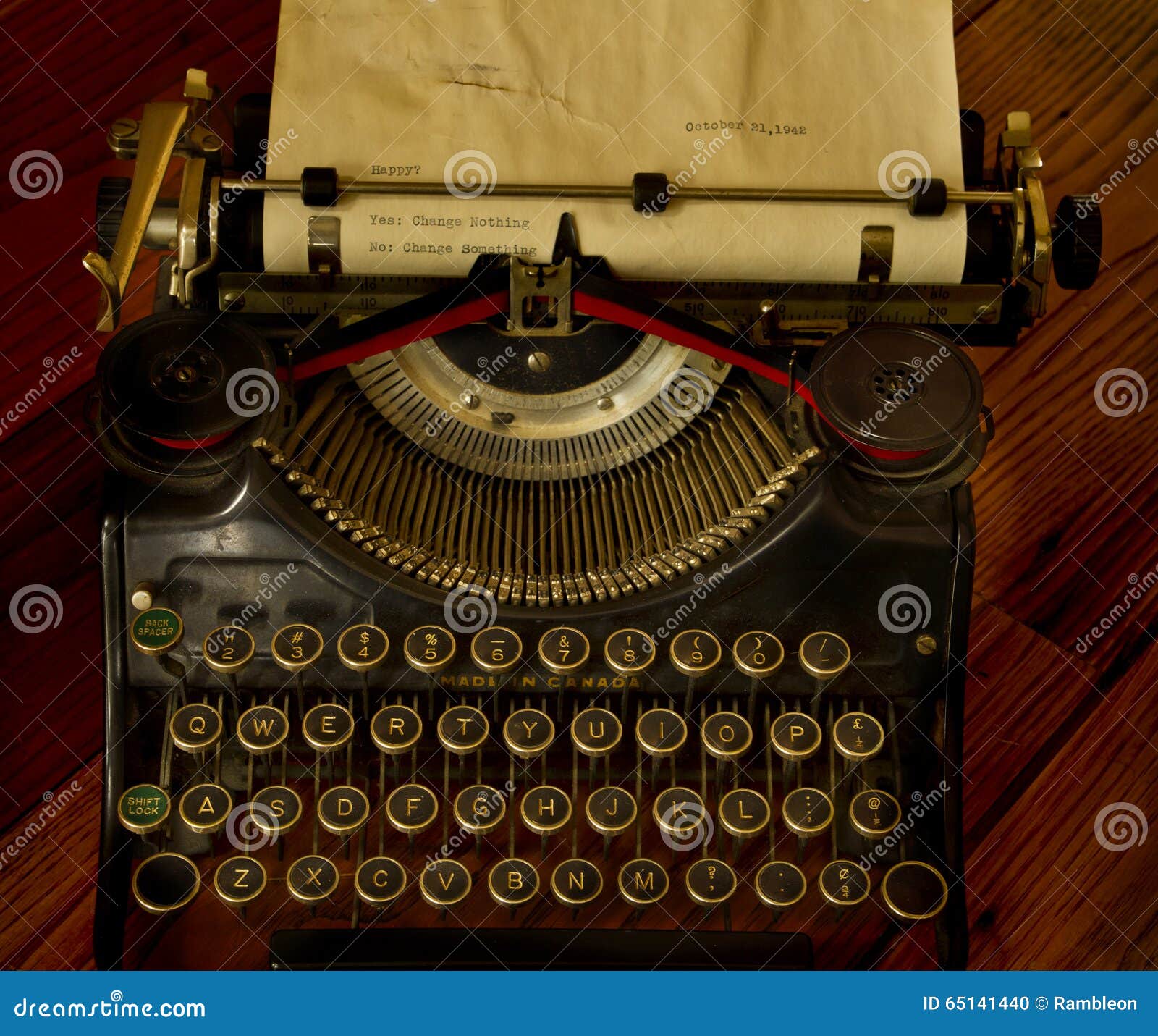 Vintage typewriter message stock photo. Image of positive - 65141440