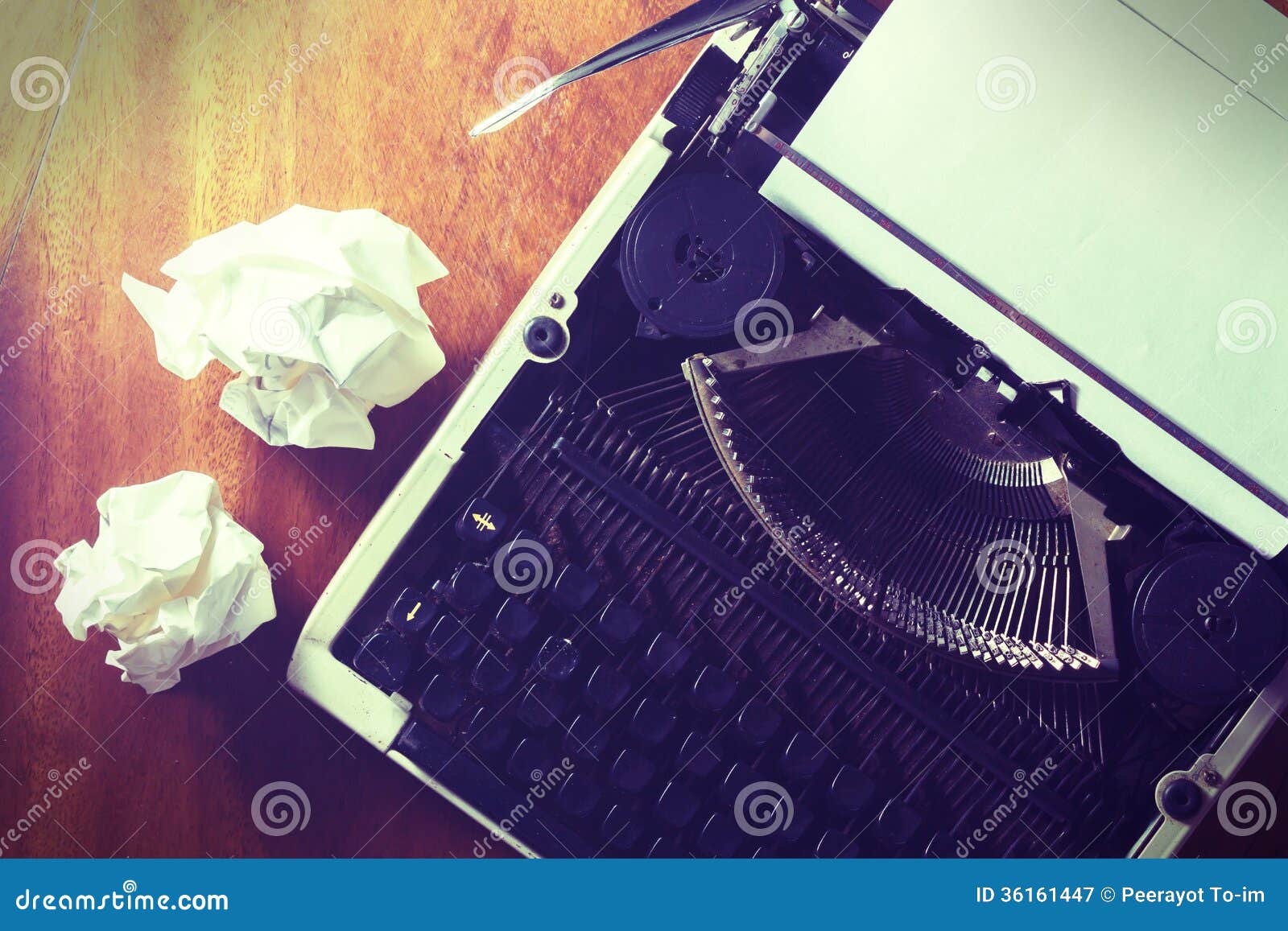 Vintage Typewriter and Paper Stock Image - Image of obsolete, ancient ...