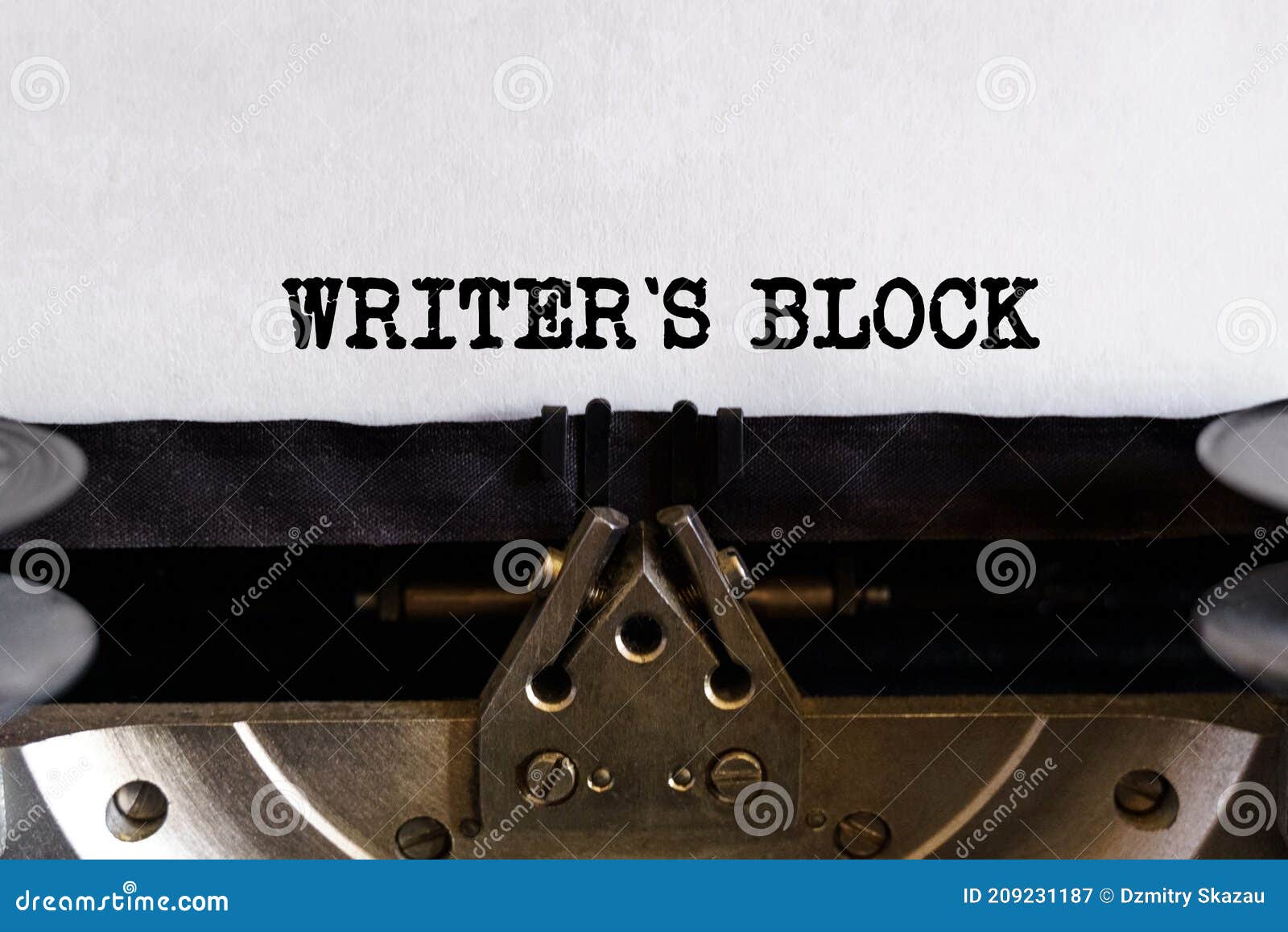 Vintage Typewriter with Printed Text - WRITERS BLOCK, on a Sheet of ...