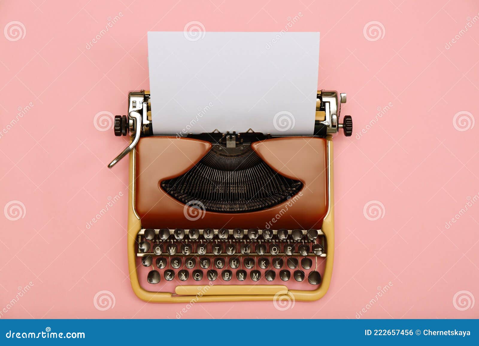 Pink Typewriter With Paper