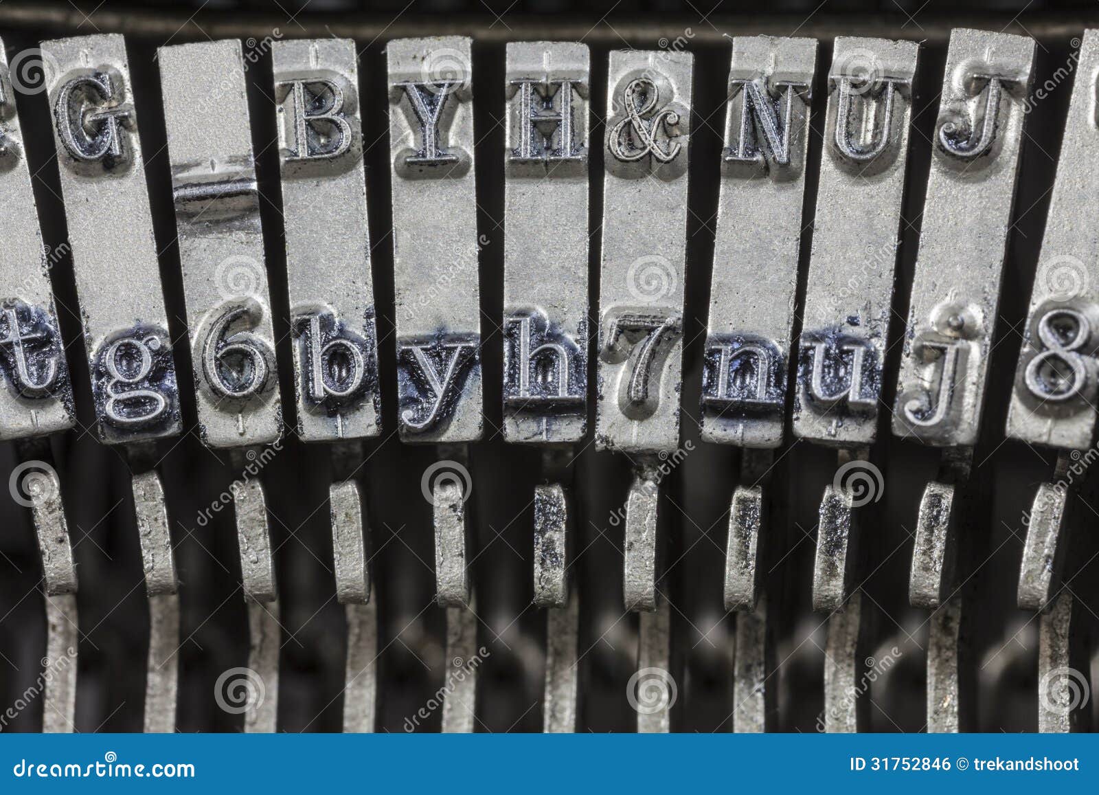Vintage Typewriter Typebars Extreme Macro Stock Photo - Image of detail ...