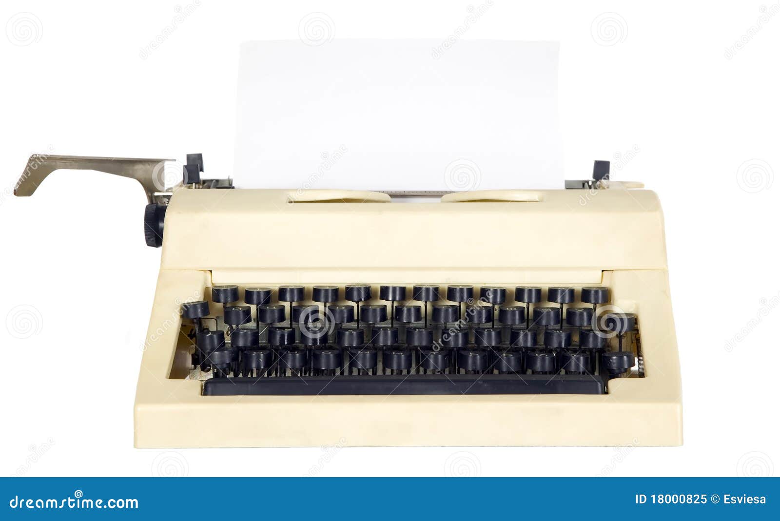 Vintage Typewriter on White Background Stock Image - Image of equipment ...