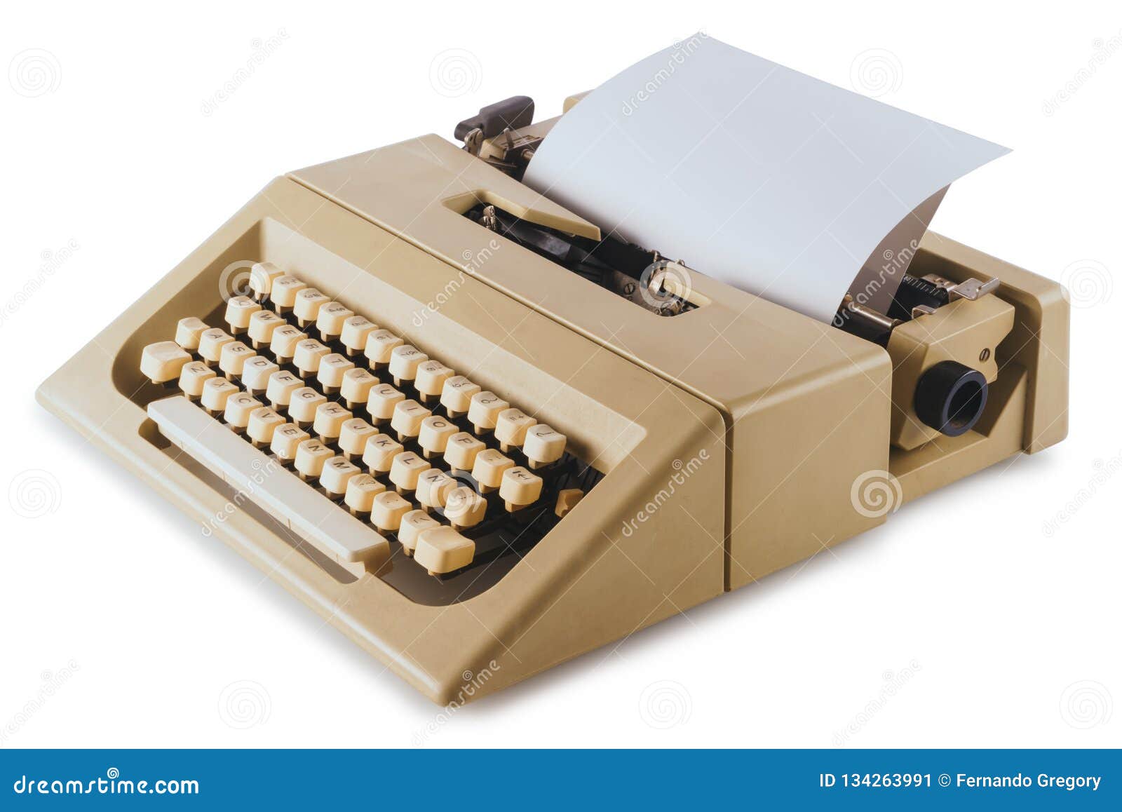 Vintage Typing Machine on White Stock Image - Image of print ...