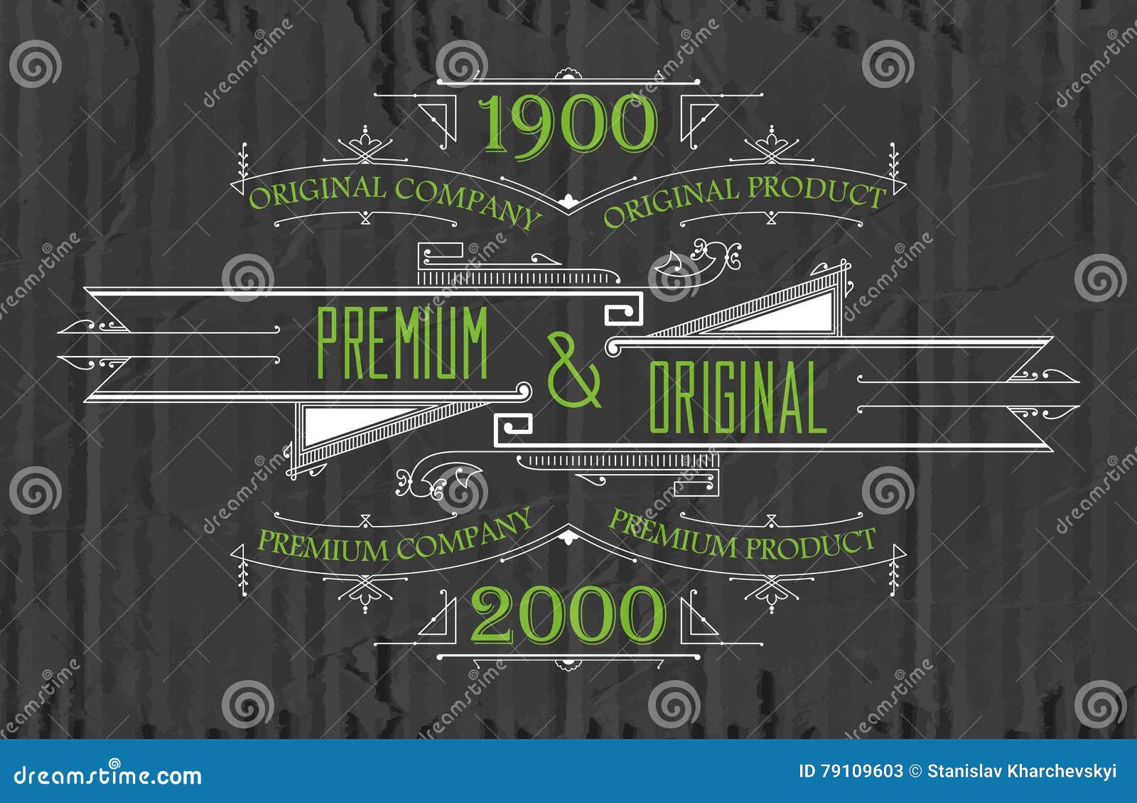 Vintage Typographic Label Premium Stock Vector - Illustration of linear ...