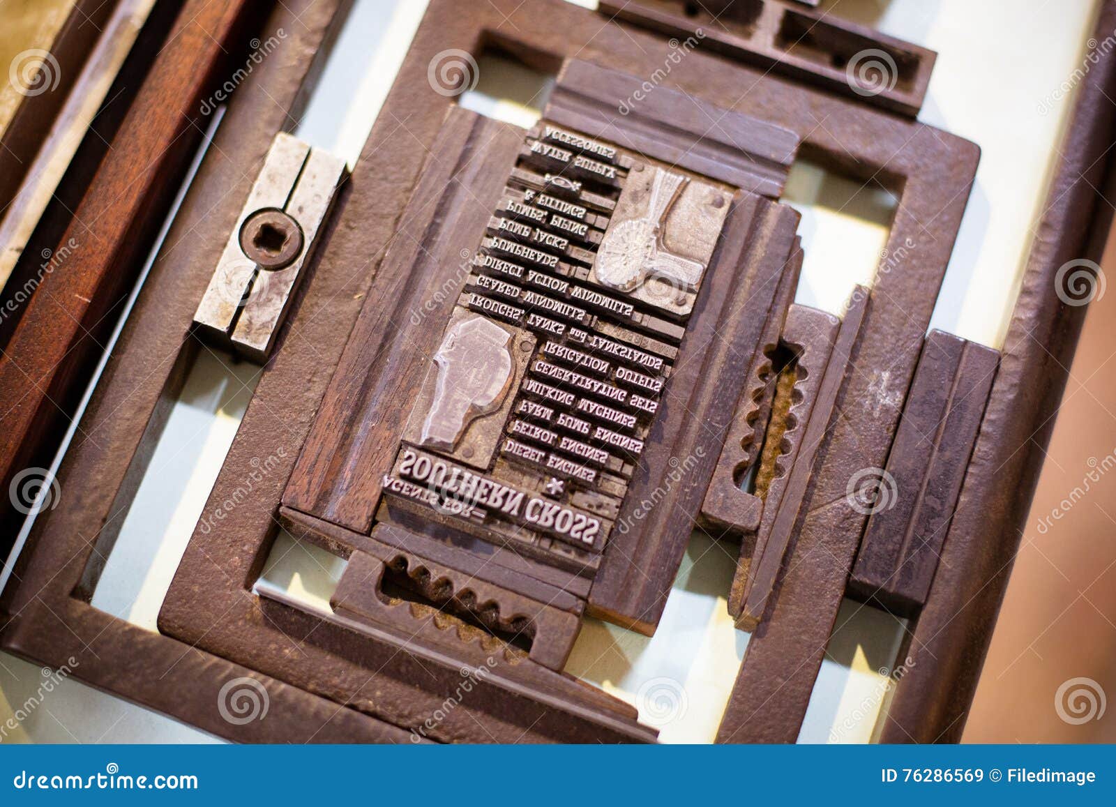 Old Typography Printing Machine With Letter Samples. Editorial Photo ...