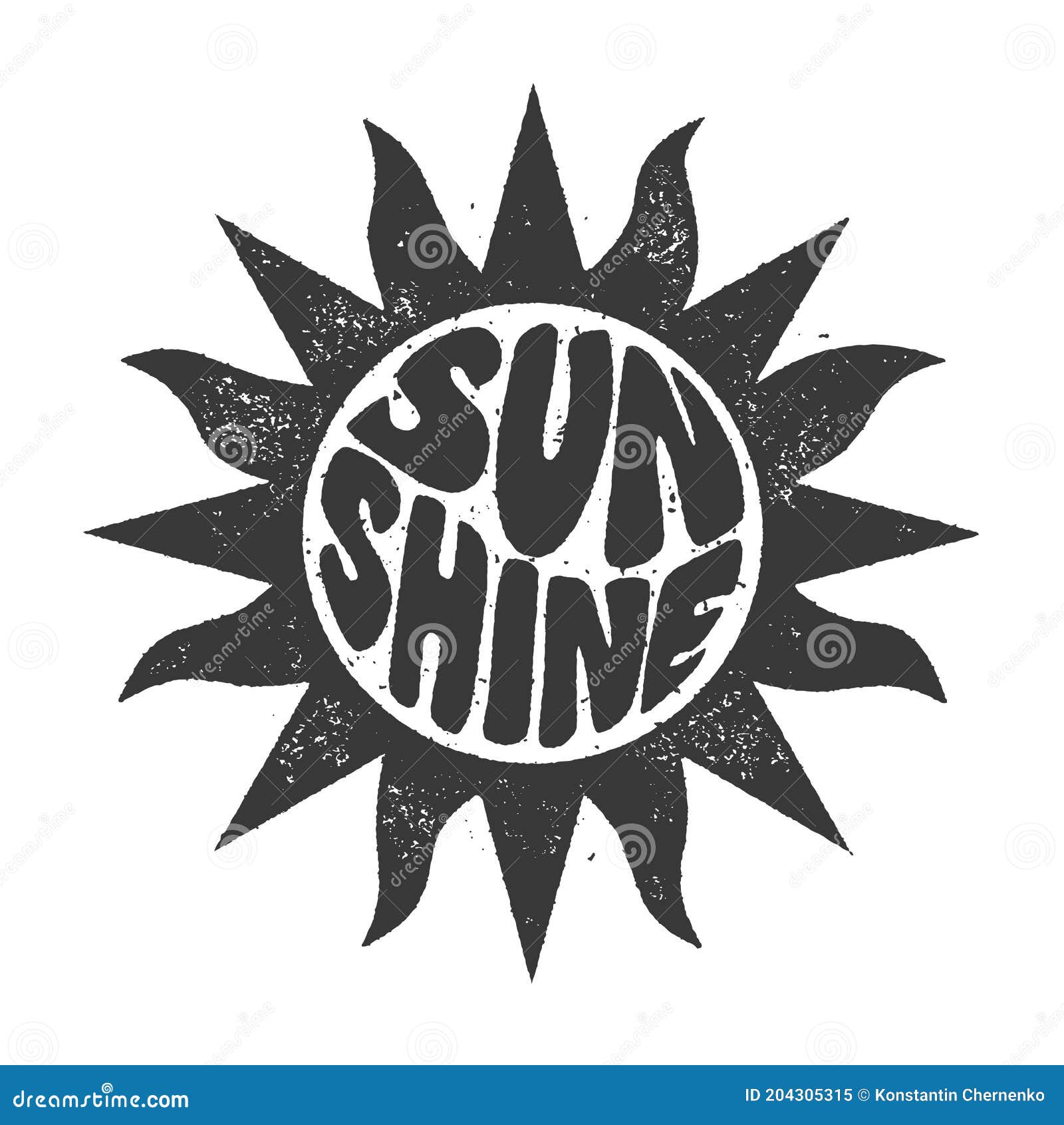 Vintage Typography Sun Logo Design Template. Vector Illustration Stock ...