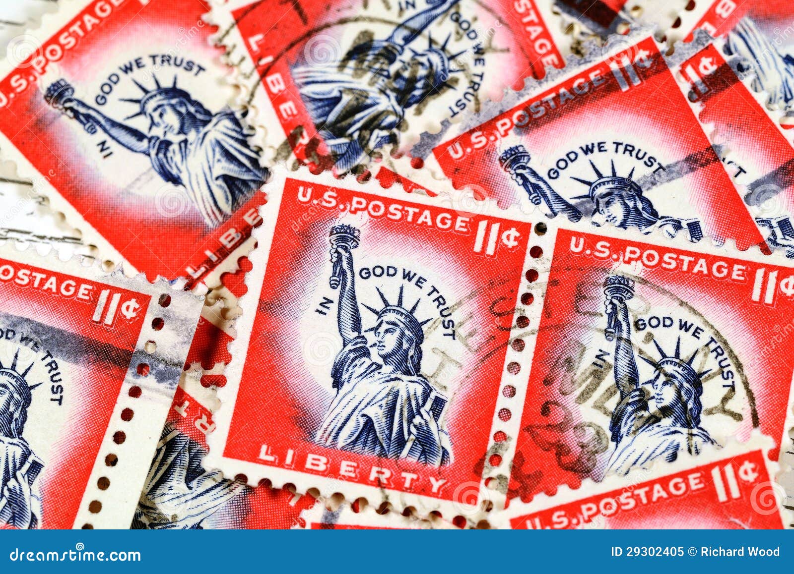 Vintage U. S. Liberty Stamp Editorial Image - Image of collecting, used ...