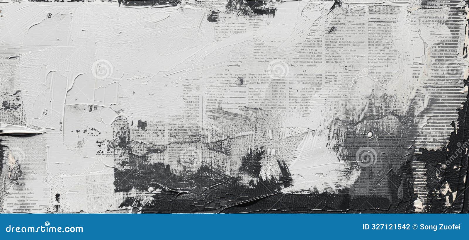 Vintage Urban Collage with Newspaper Texture and Cityscape Backdrop ...