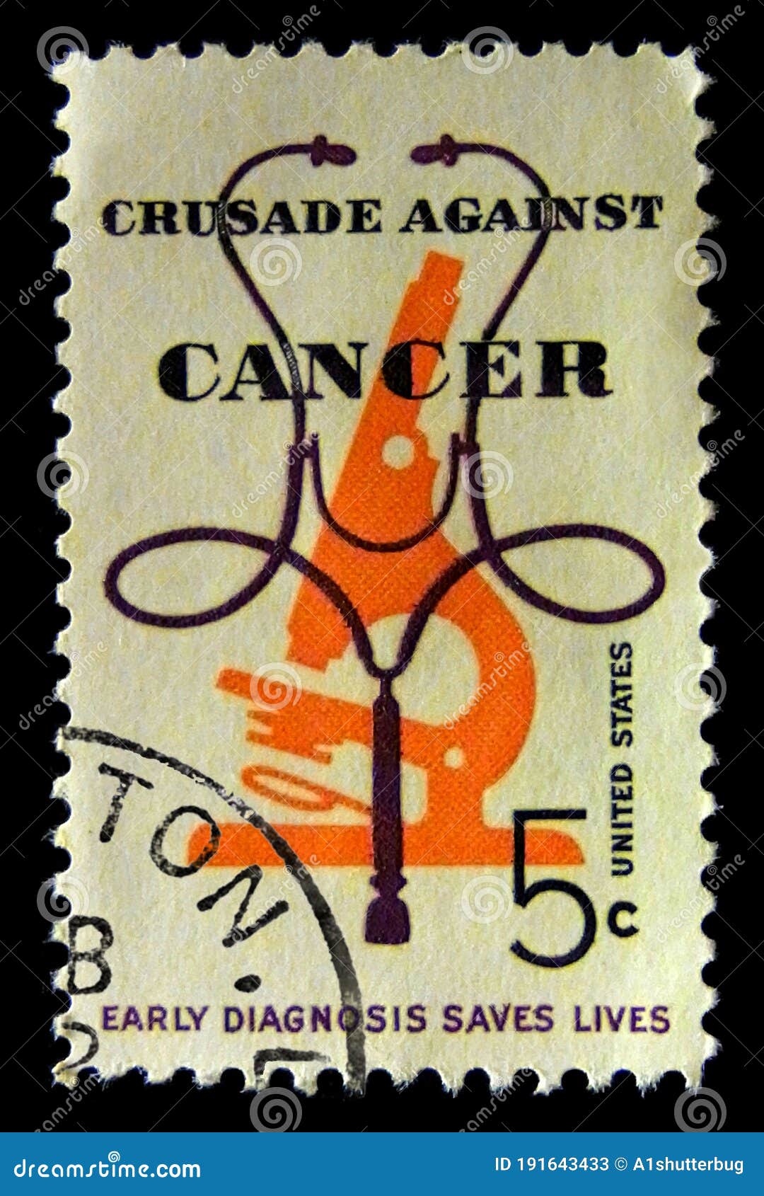 Crusade Against Cancer Postage Stamp Editorial Stock Photo - Image of ...