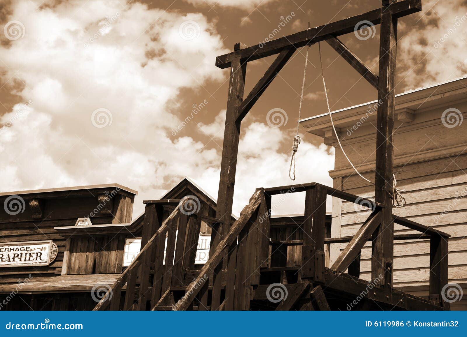 Vintage USA Gallows in Wild West Stock Photo - Image of desperate ...