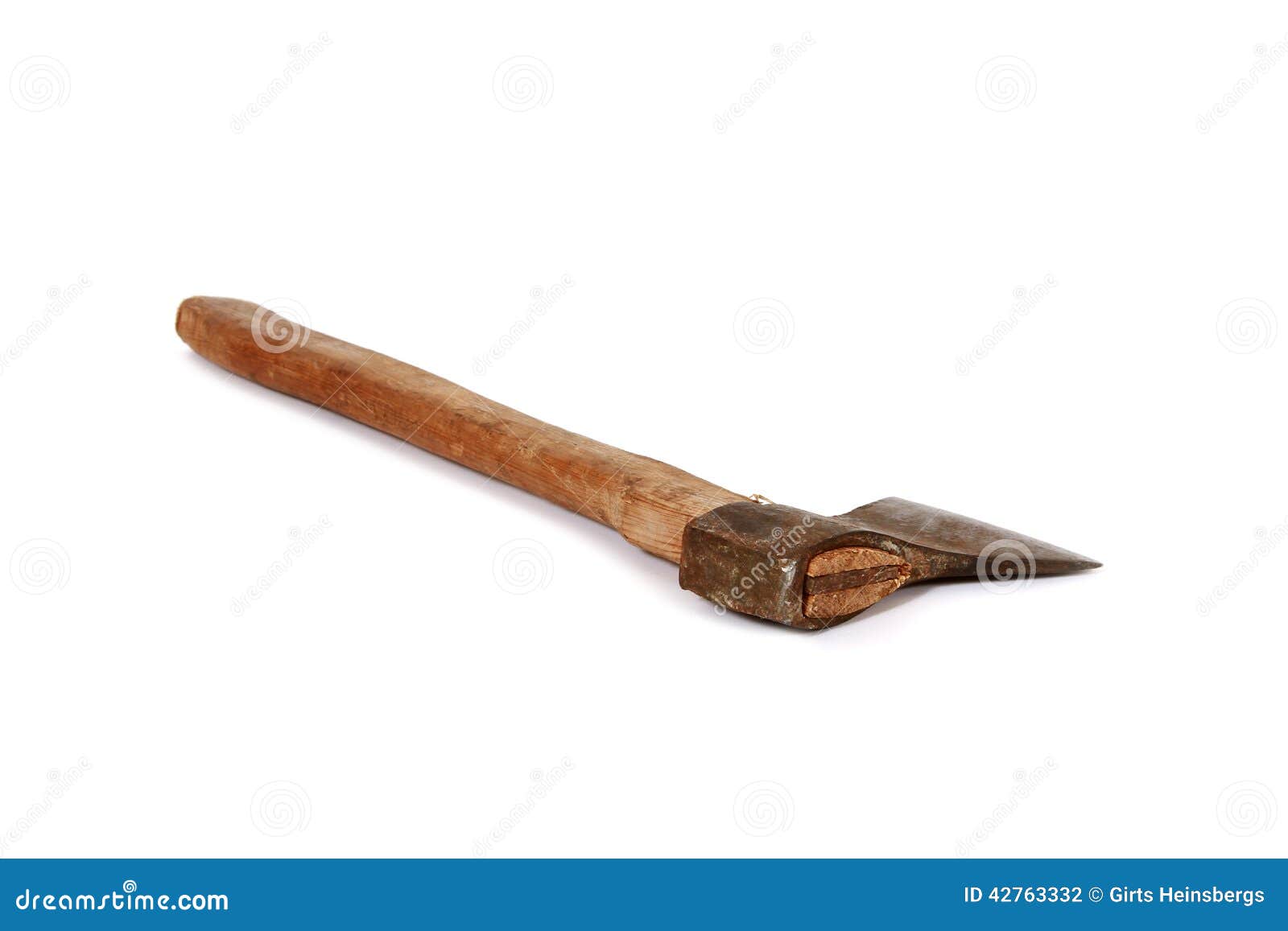 Vintage Used Axe on White Background Stock Photo - Image of ...