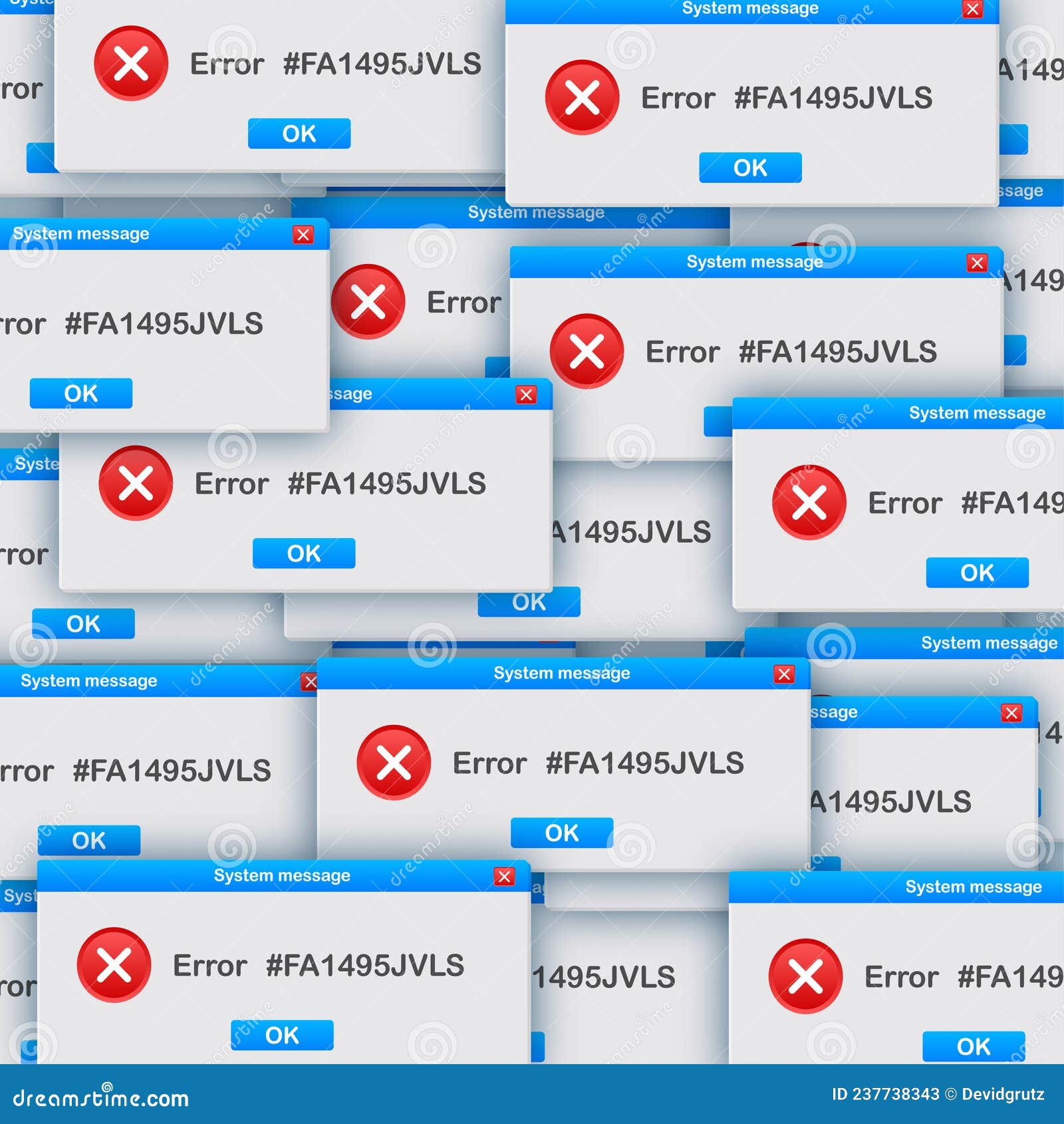 Vintage User Interface. Critical Error Warning Message. Vector Stock ...