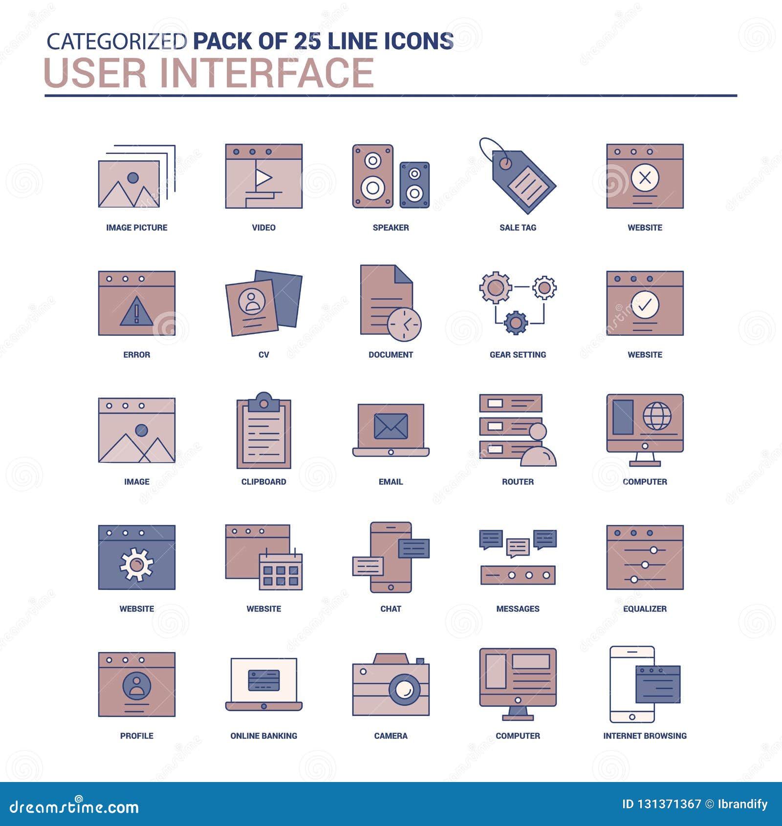 Vintage User Interface Icon Set - 25 Flat Line Icon Set Stock Vector ... Vintage User Interface Icon Set - 25 Flat Line Icon Set Stock Vector ...