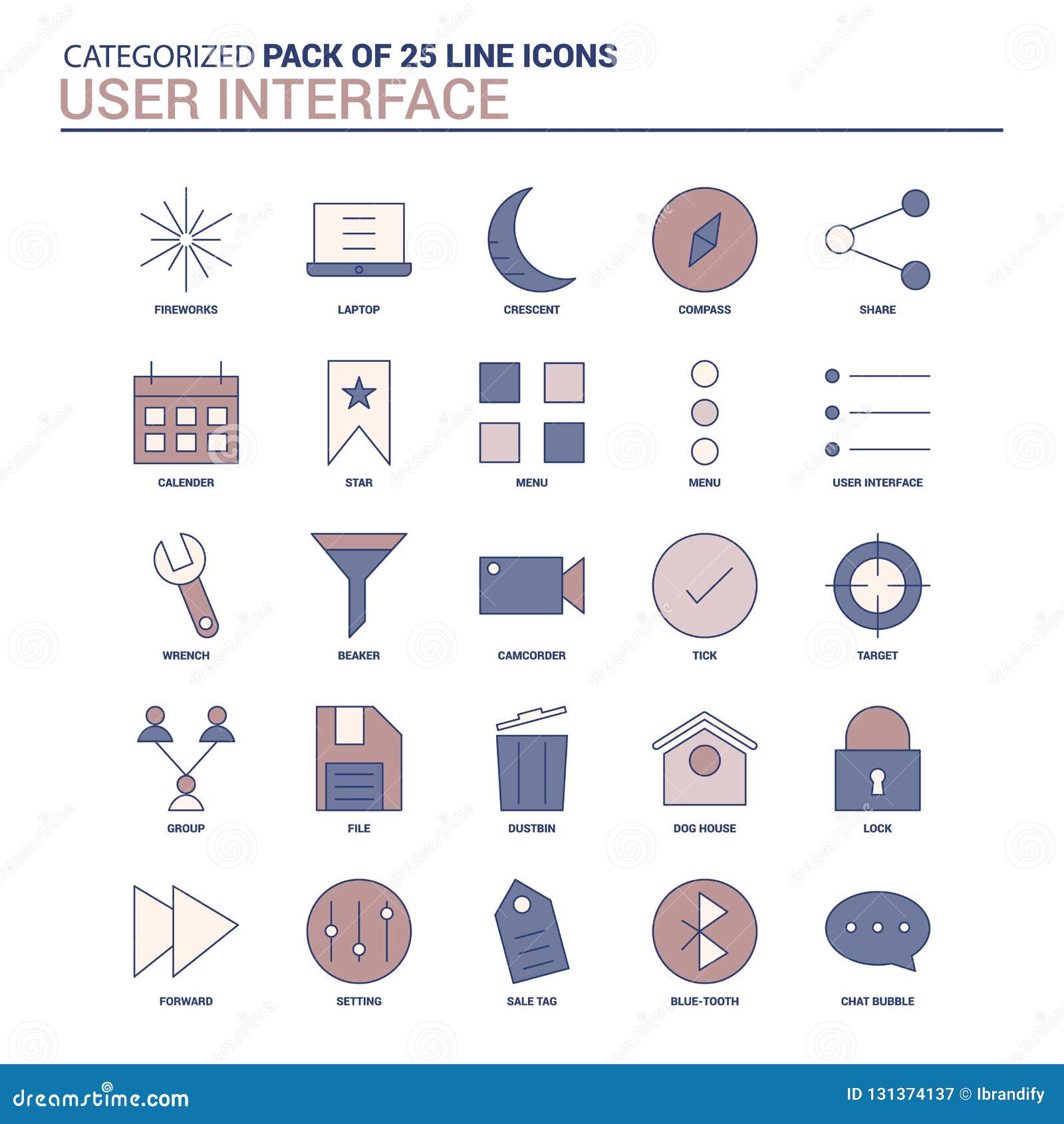 Vintage User Interface Icon Set - 25 Flat Line Icon Set Editorial ... Vintage User Interface Icon Set - 25 Flat Line Icon Set Editorial ...