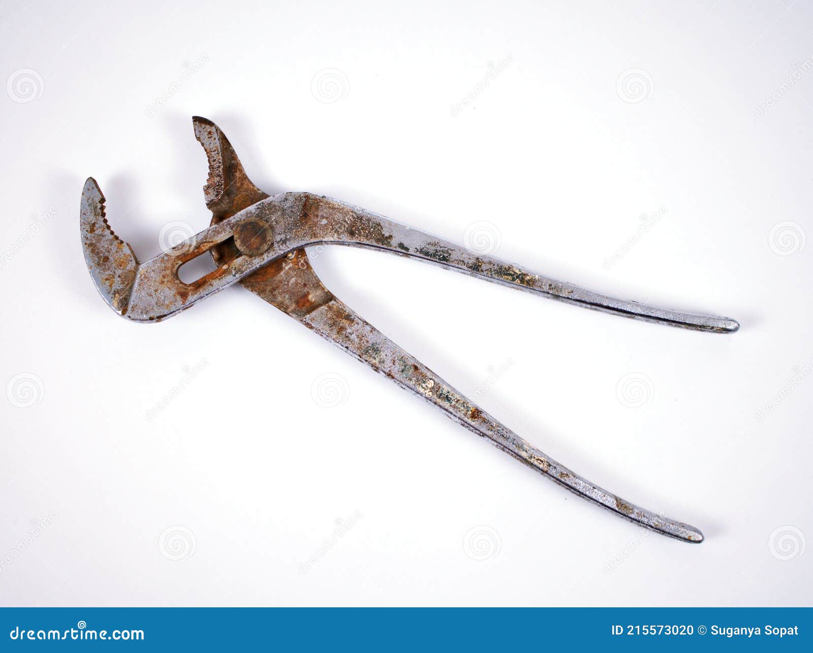 Vintage Using Grip Wrench Rust Isolated on White Background ,very Old ...