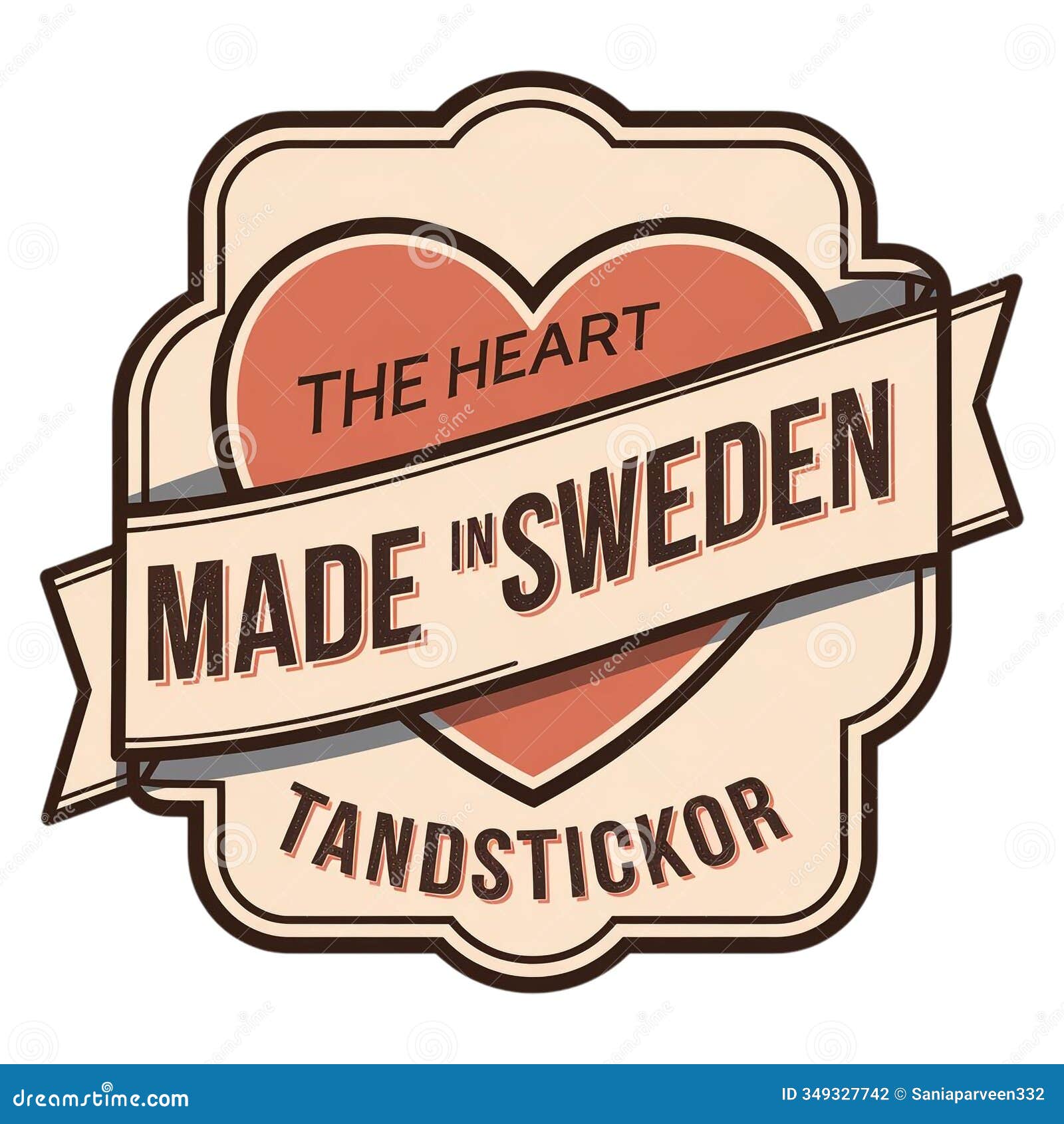Vintage Valentine Label. Made in Sweden Stock Illustration - Illustration of illustrations ...
