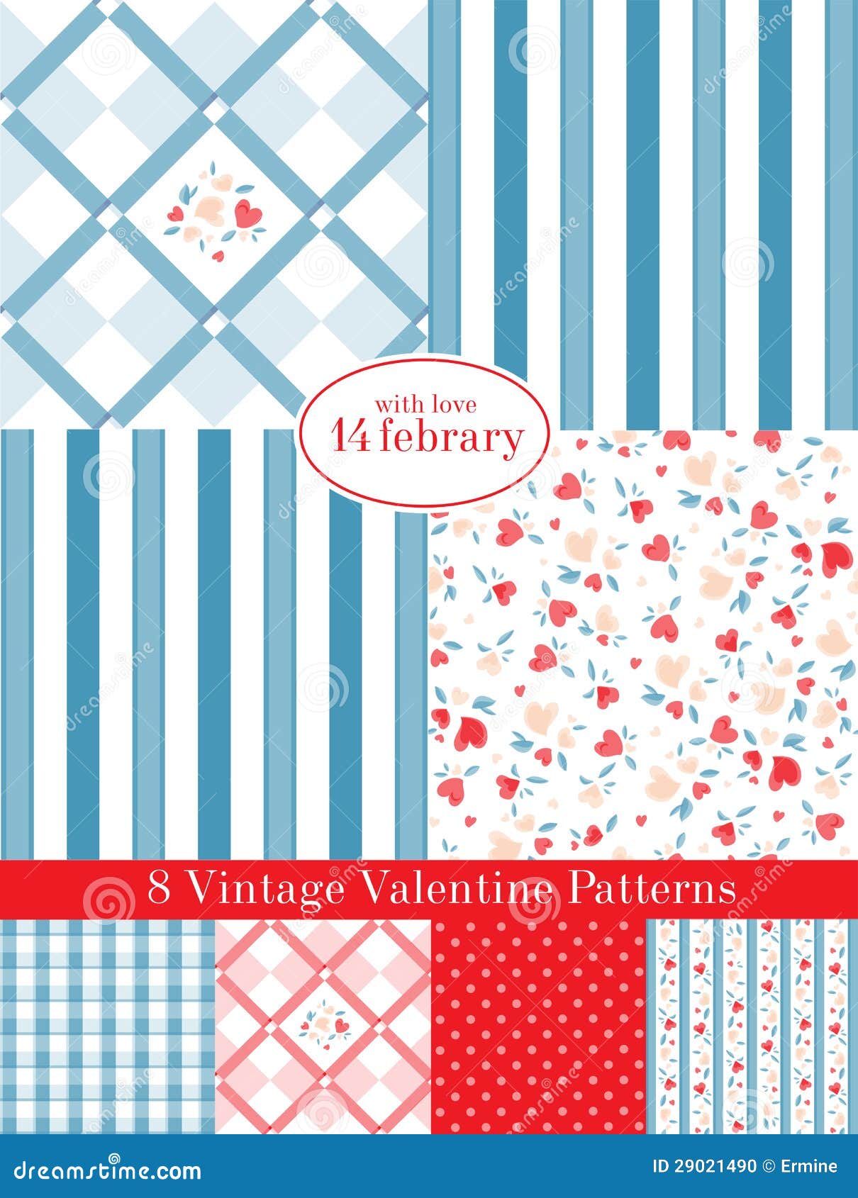 Vintage Valentine Patterns stock vector. Illustration of holiday - 29021490