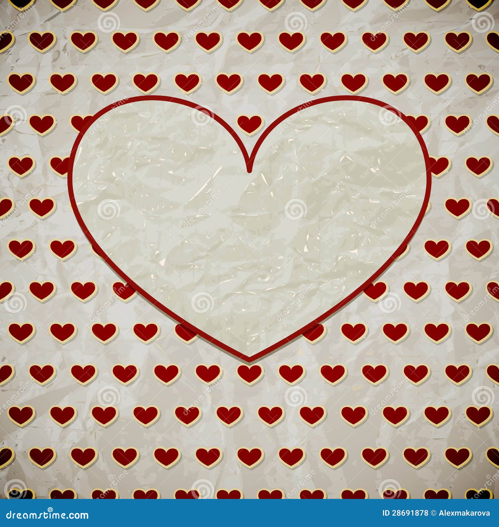 Vintage Valentine S Card with Hearts Stock Vector - Illustration of ...