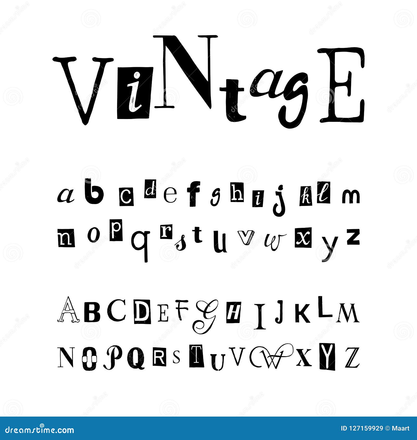 Vintage - vector alphabet stock vector. Illustration of decoration ...