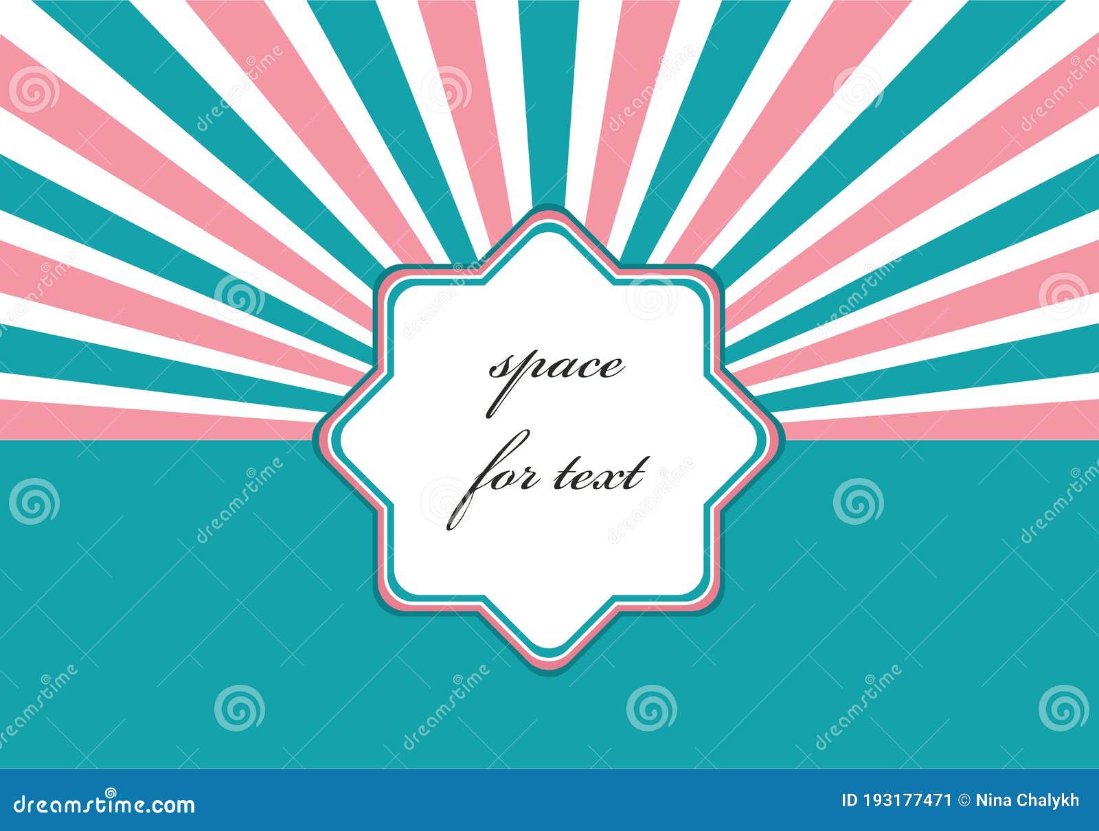 Vintage Vector Background: Blue and Pink Rays and Vignette with Space ...