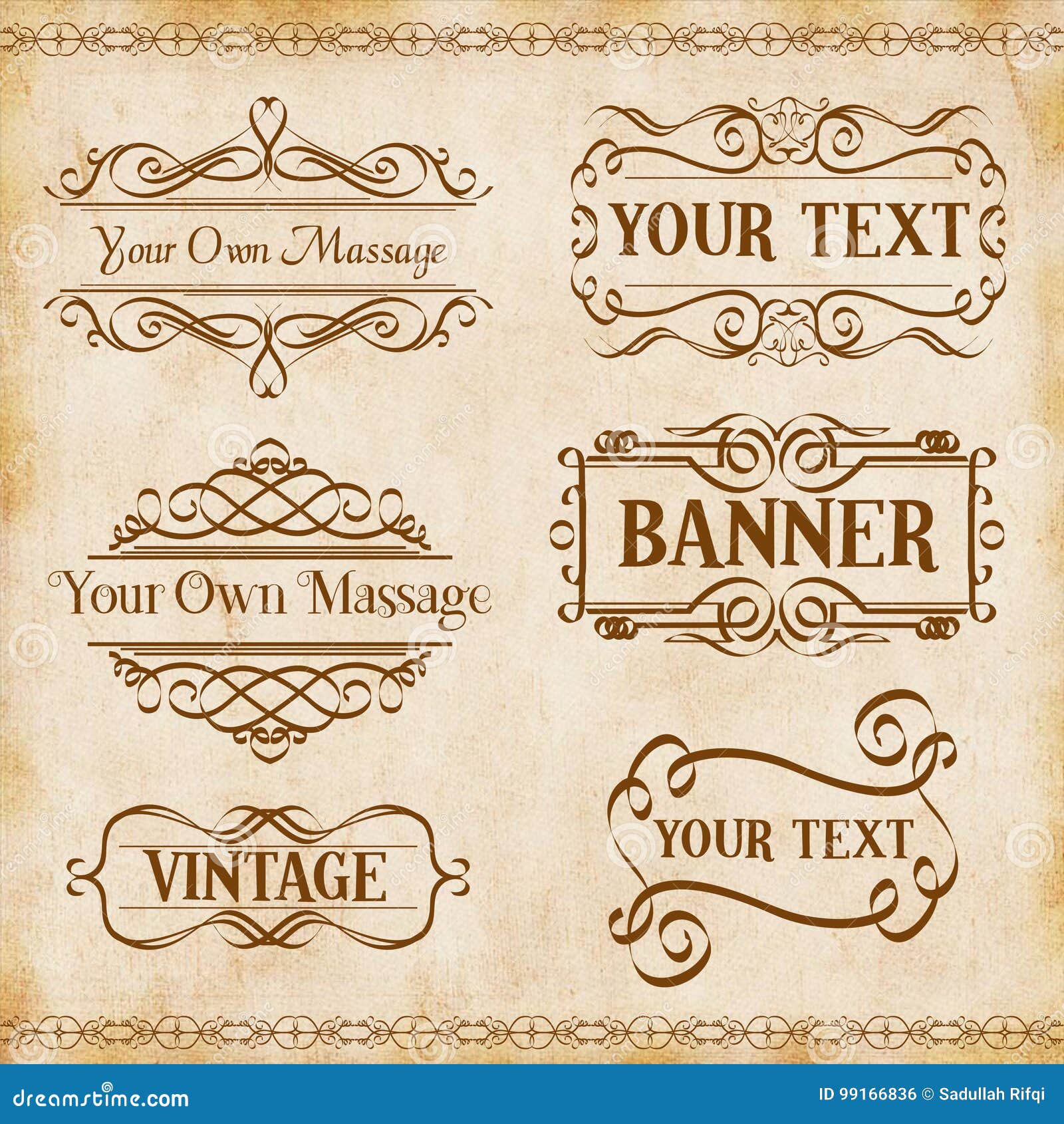 Vintage Vector Decorative Ornament Banner Stock Vector - Illustration ...