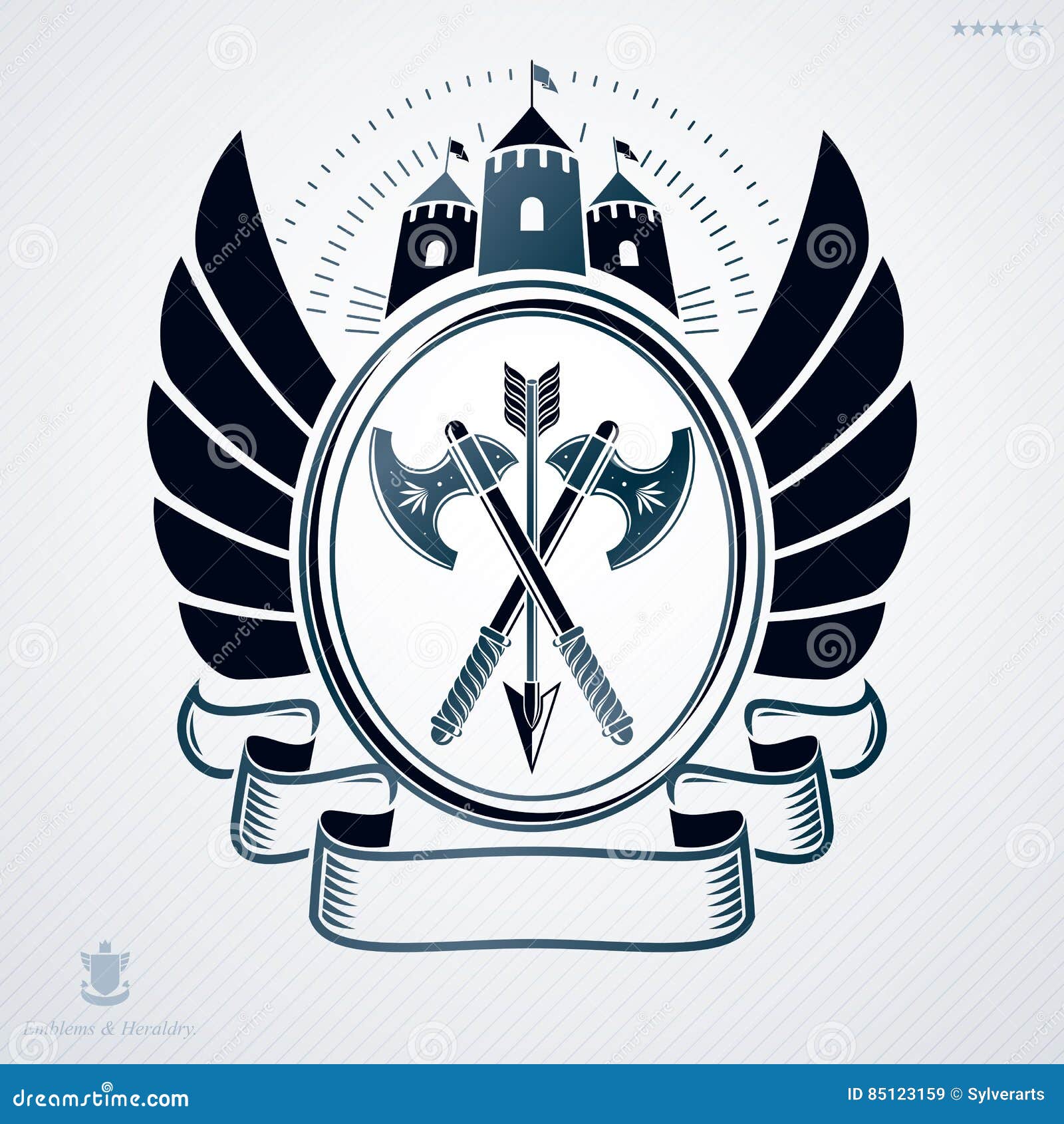 Heraldic Armory Graphic Icons Set Vector Illustration | CartoonDealer ...