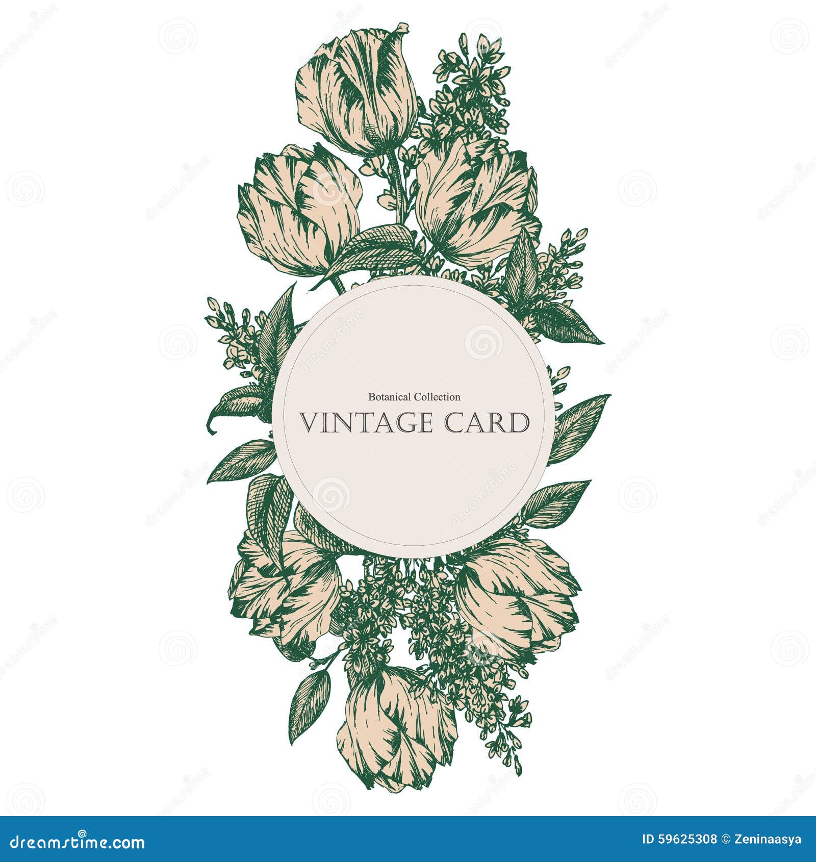Vintage vector frame stock vector. Illustration of floral - 59625308