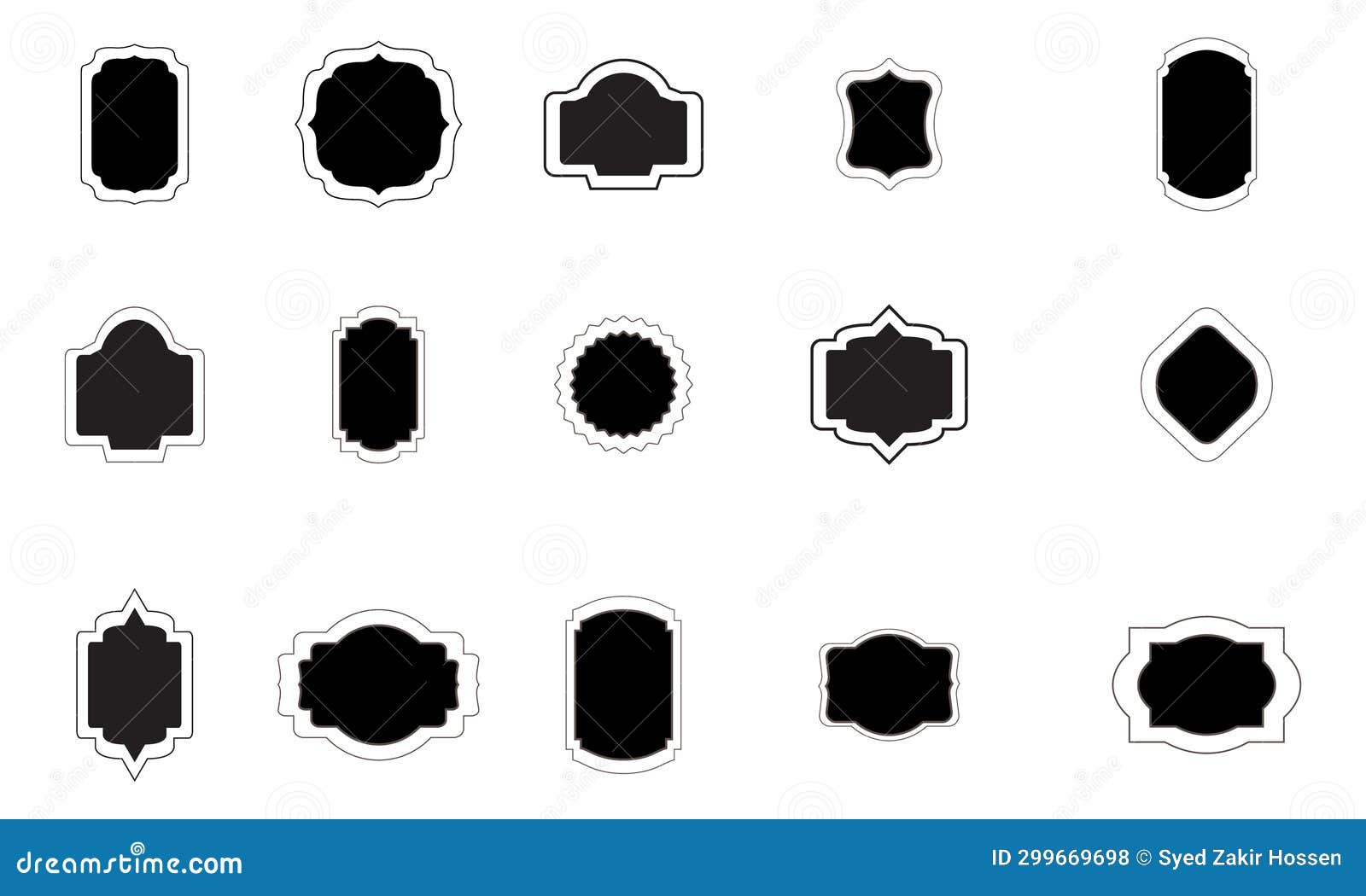 Vintage Vector Frame Shape Collection. Stock Illustration ...