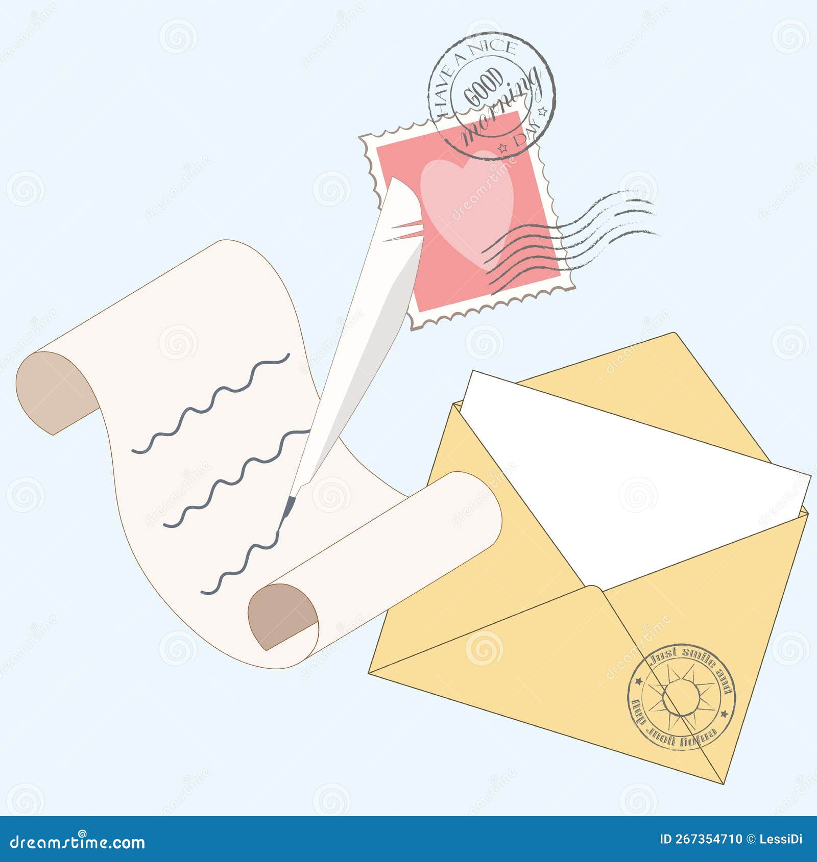 Postage Yellow Stamp With Intricate Border Design Royalty-Free Stock ...