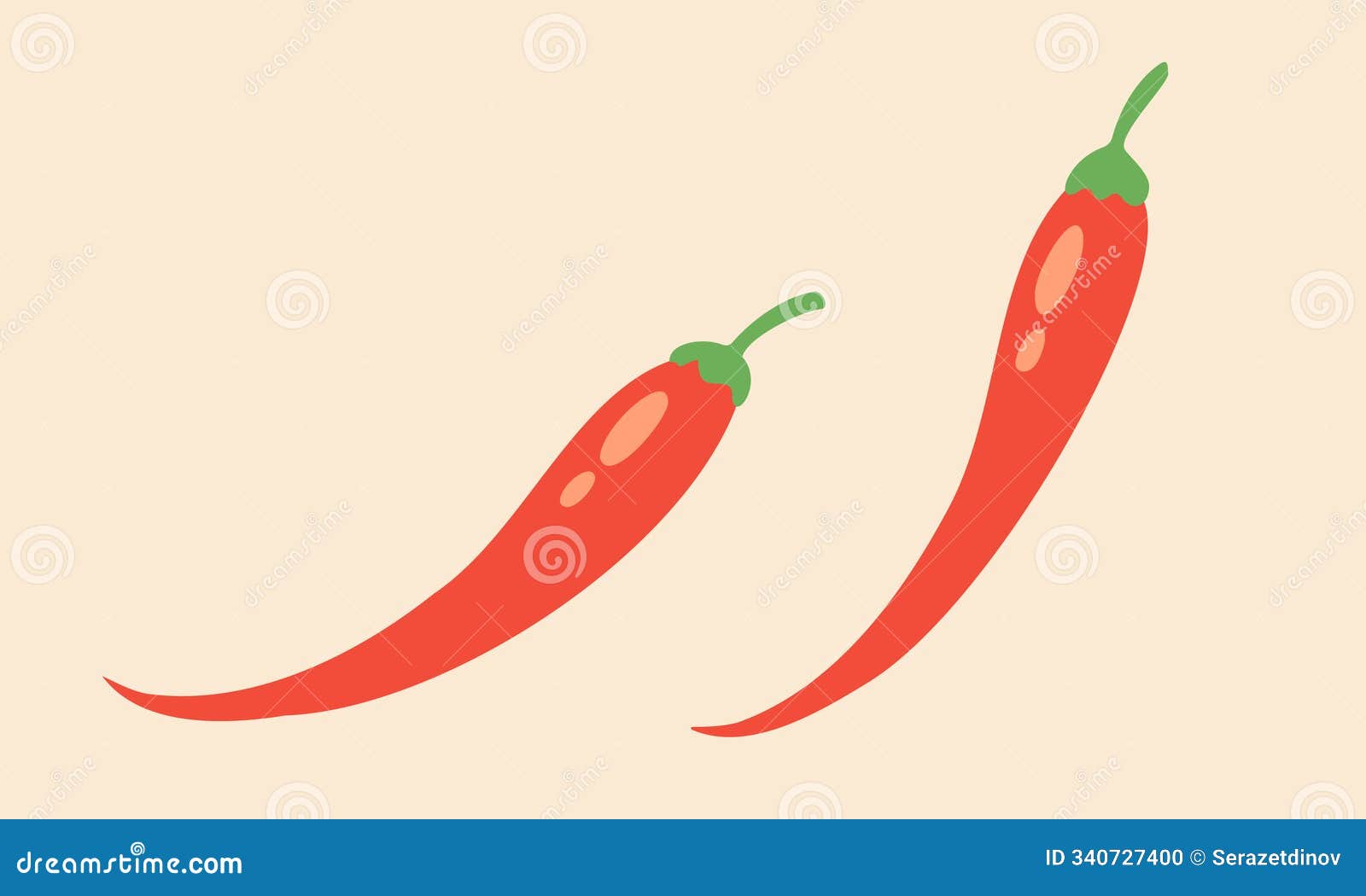 Vintage Vector Red Chilli Peppers in Doodle Style. Spicy Red Chilli ...