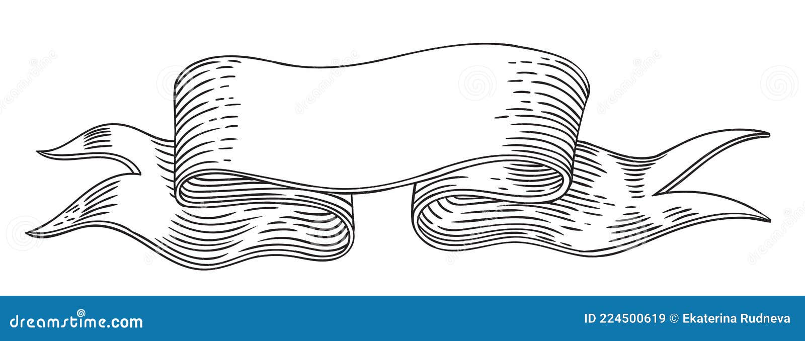 Vintage Vector Ribbons of Different Configurations in the Technique of ...