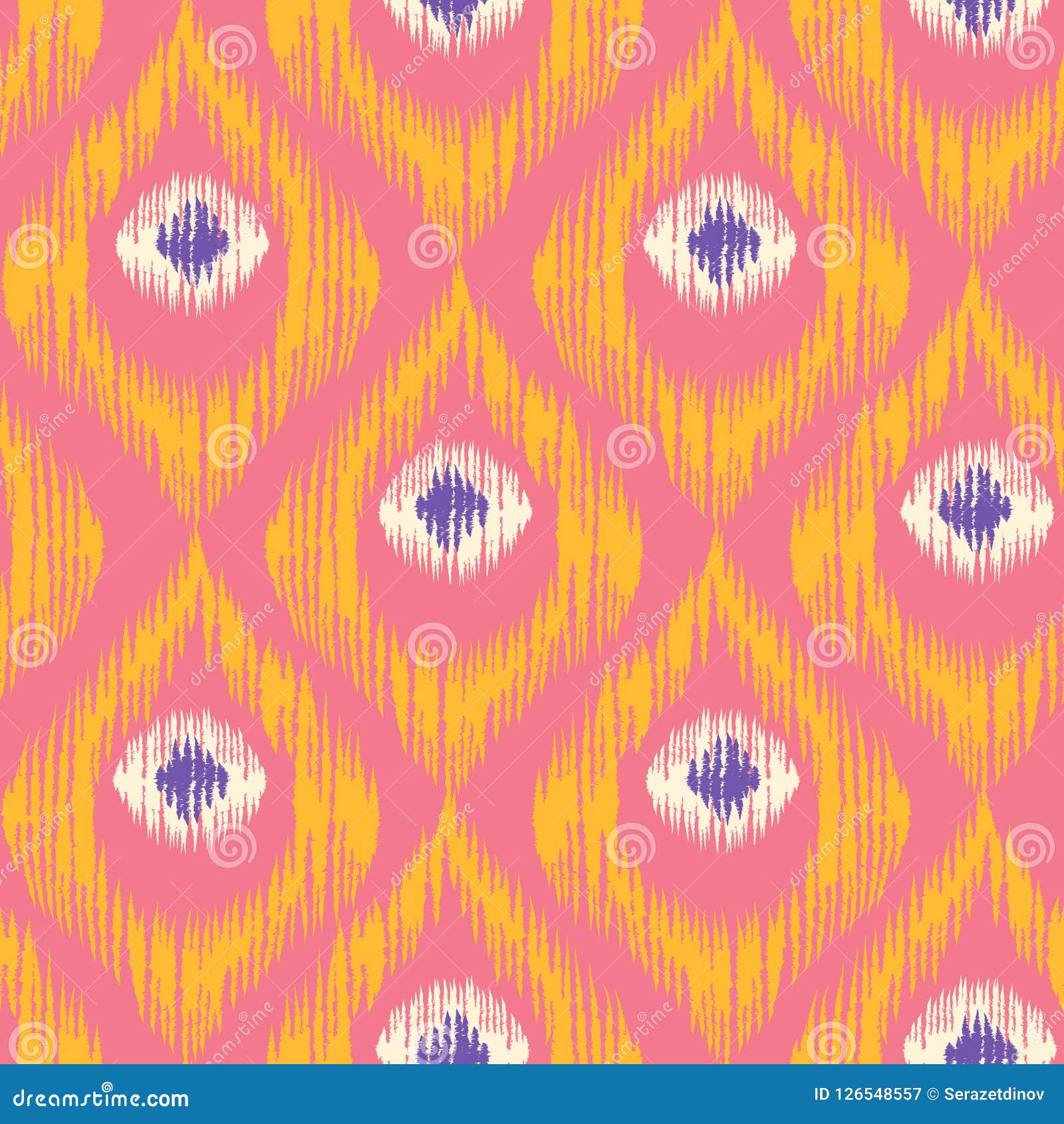 Retro Ikat Colorful Pattern. Stock Vector - Illustration of deco ...