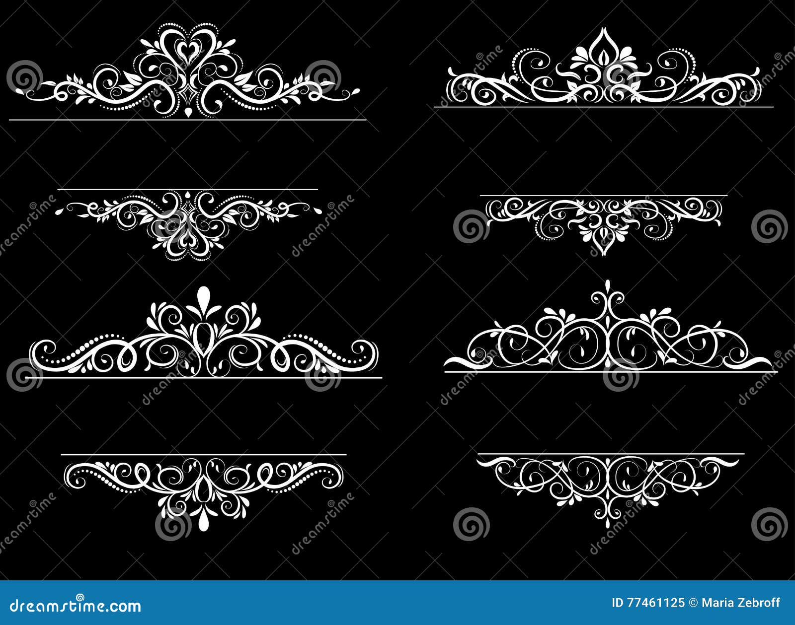 Vintage Vector Swirl Frame Set | CartoonDealer.com #77461125