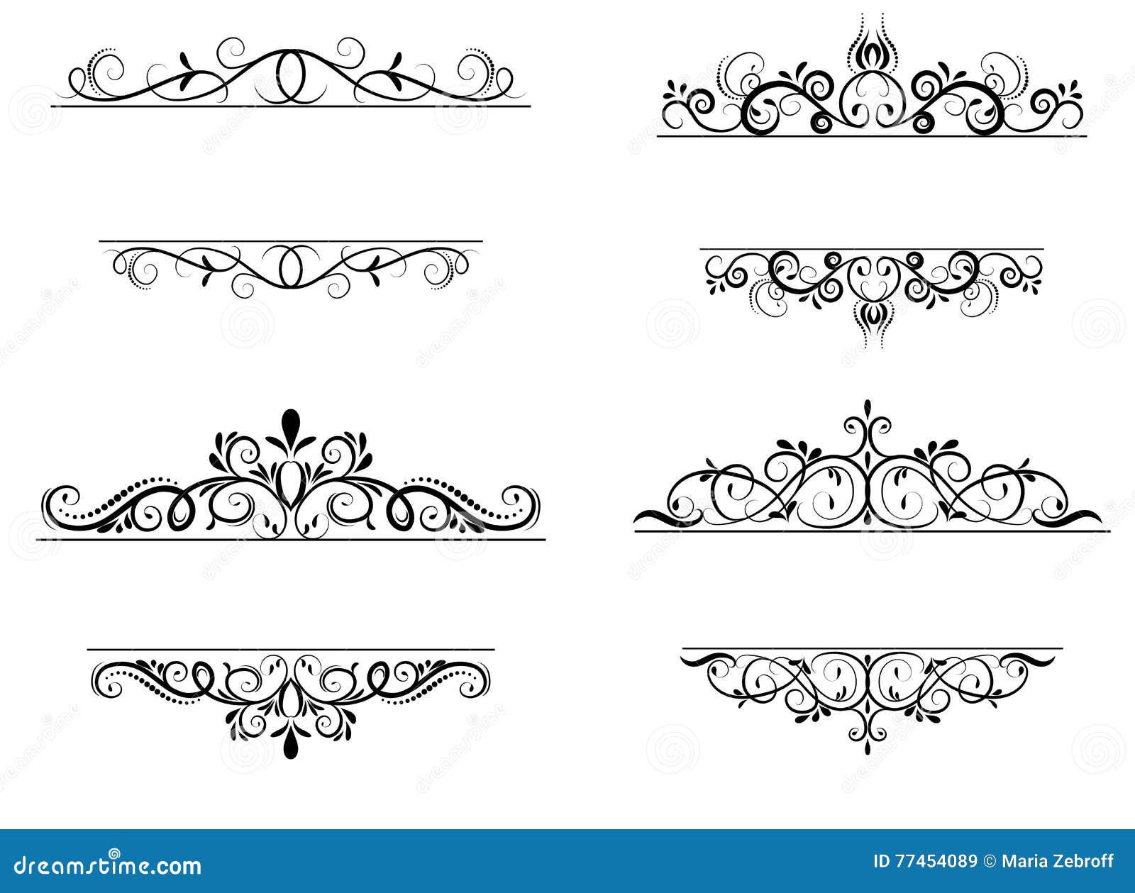 Vintage Vector Swirl Frame Set | CartoonDealer.com #77454089