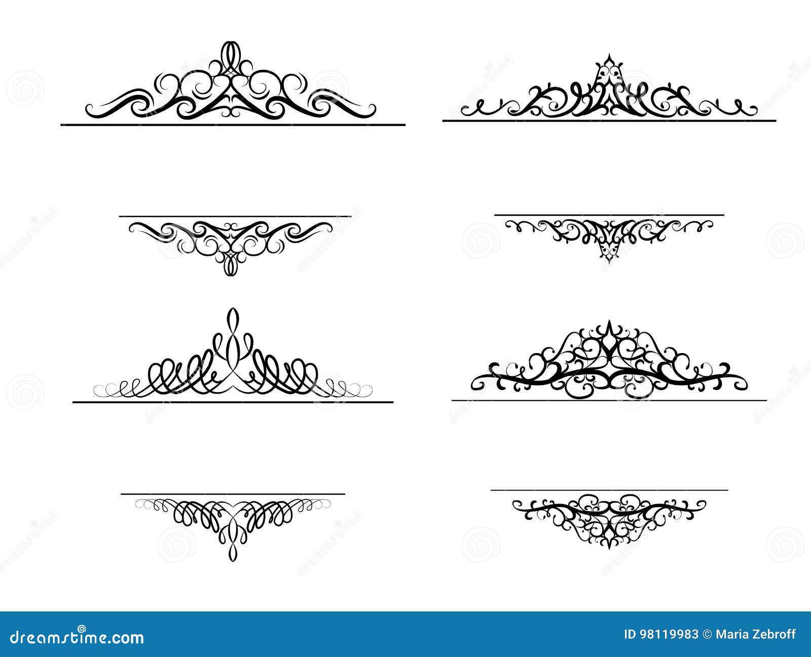 Vintage Vector Swirl Frame Set Stock Vector - Illustration of retro ...